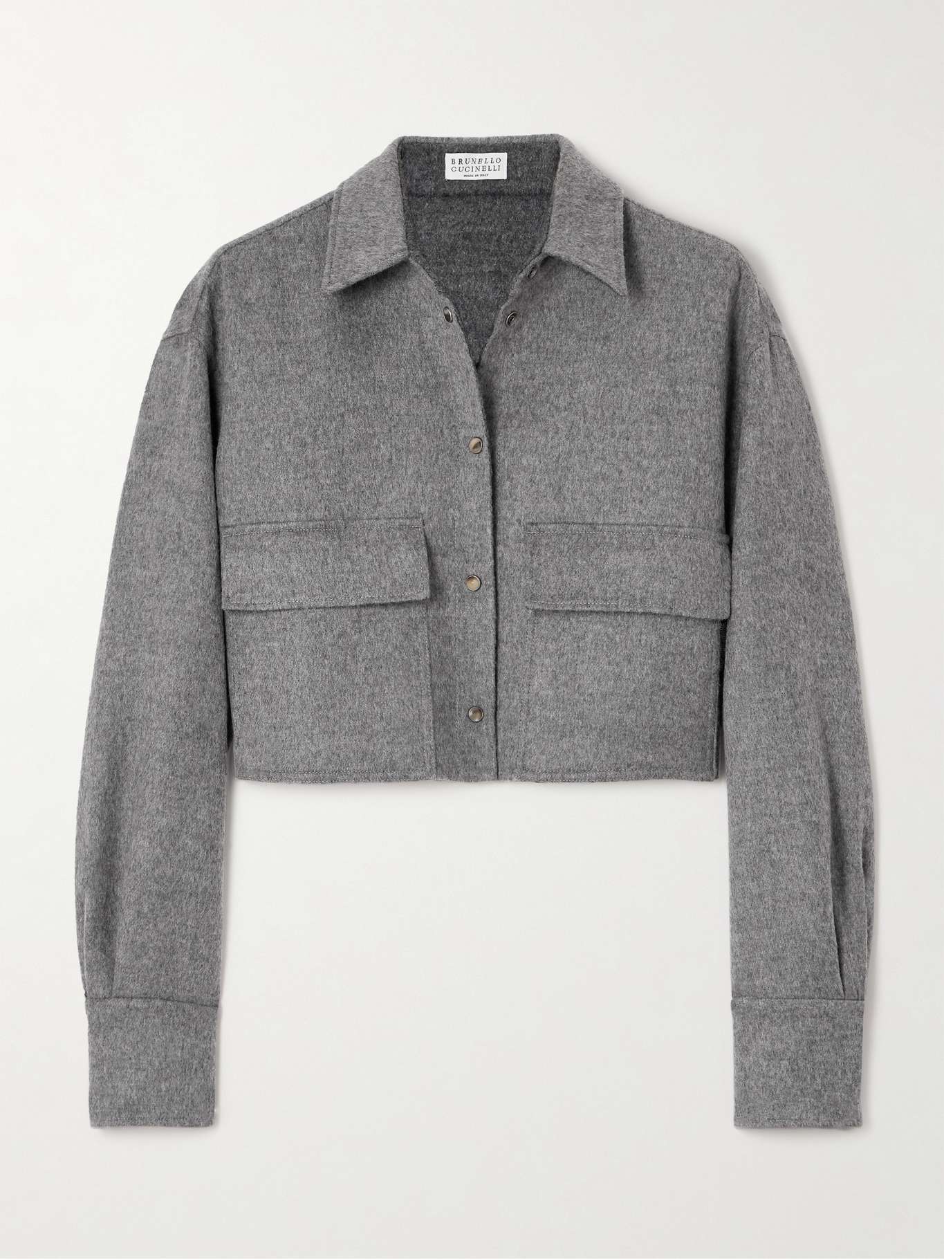 BRUNELLO CUCINELLI Cropped brushed-wool jacket | NET-A-PORTER