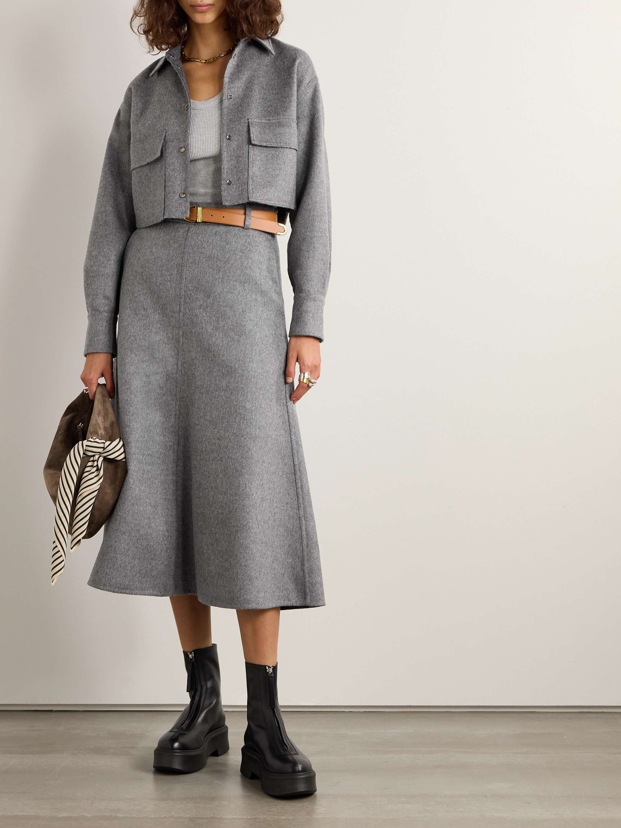 BRUNELLO CUCINELLI Cropped brushed-wool jacket | NET-A-PORTER