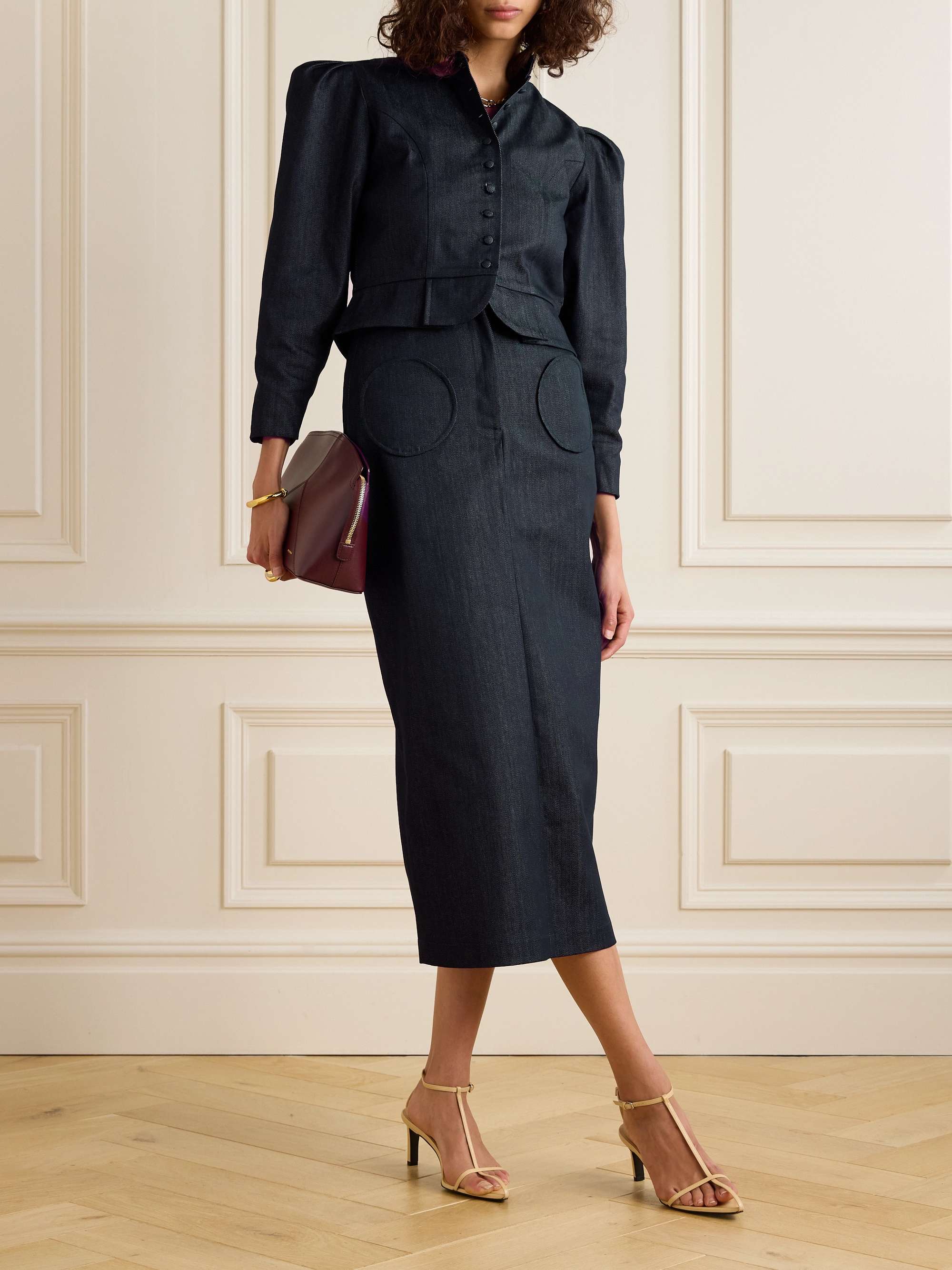 DESTREE Takashi denim midi skirt | NET-A-PORTER