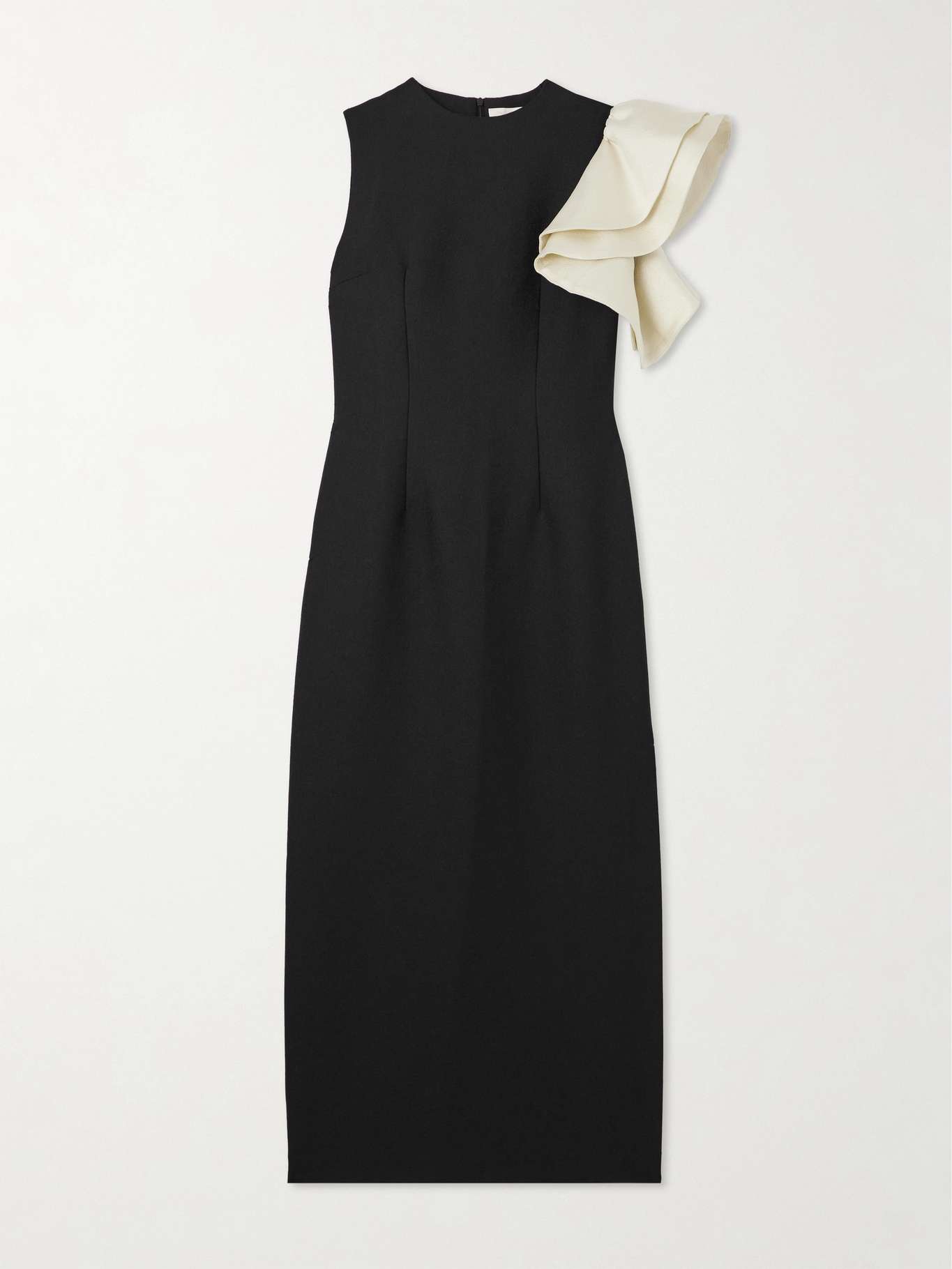 DESTREE Franz asymmetric two-tone crepe midi dress | NET-A-PORTER