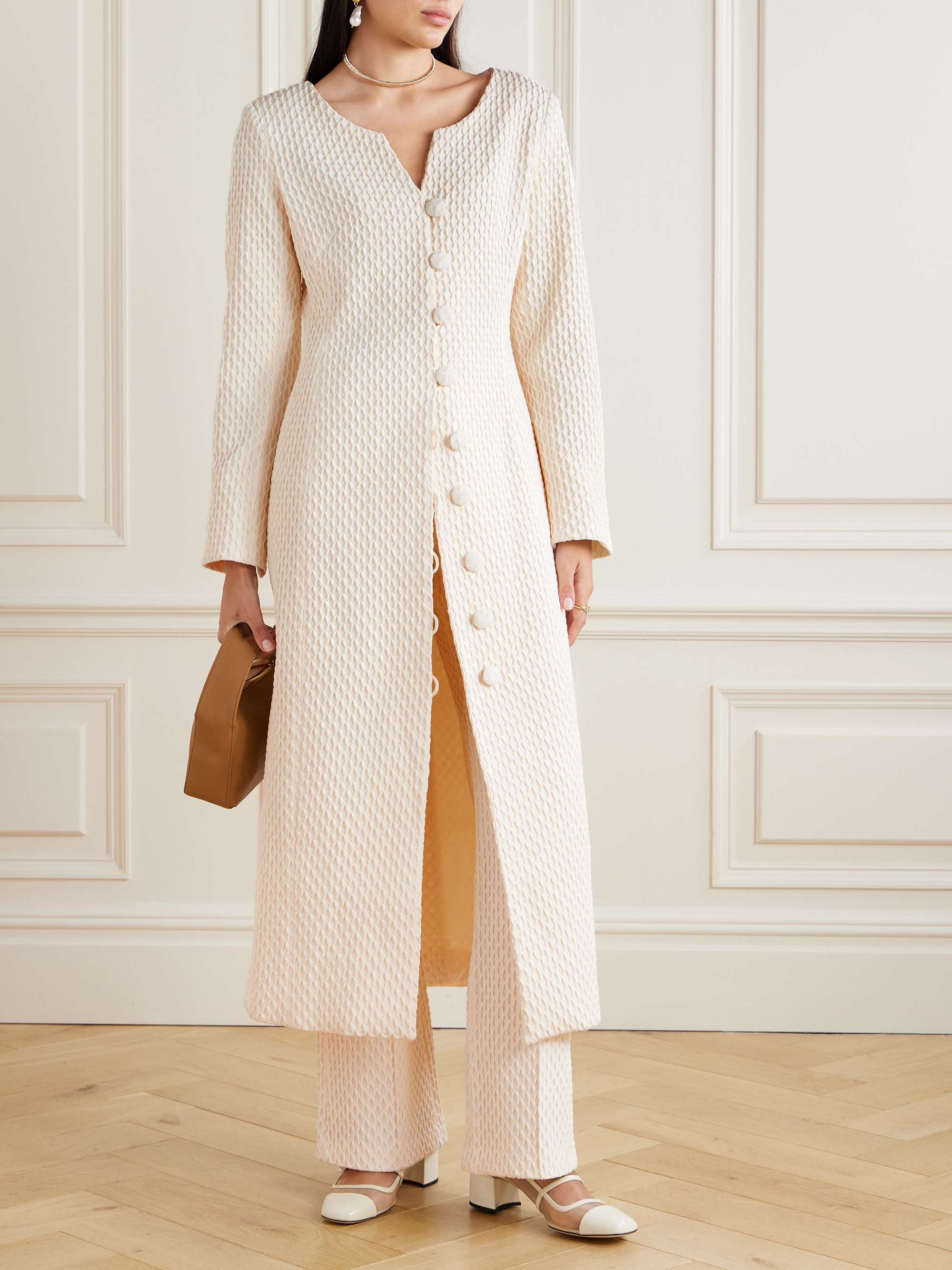 DESTREE Carmen Flutter woven coat | NET-A-PORTER