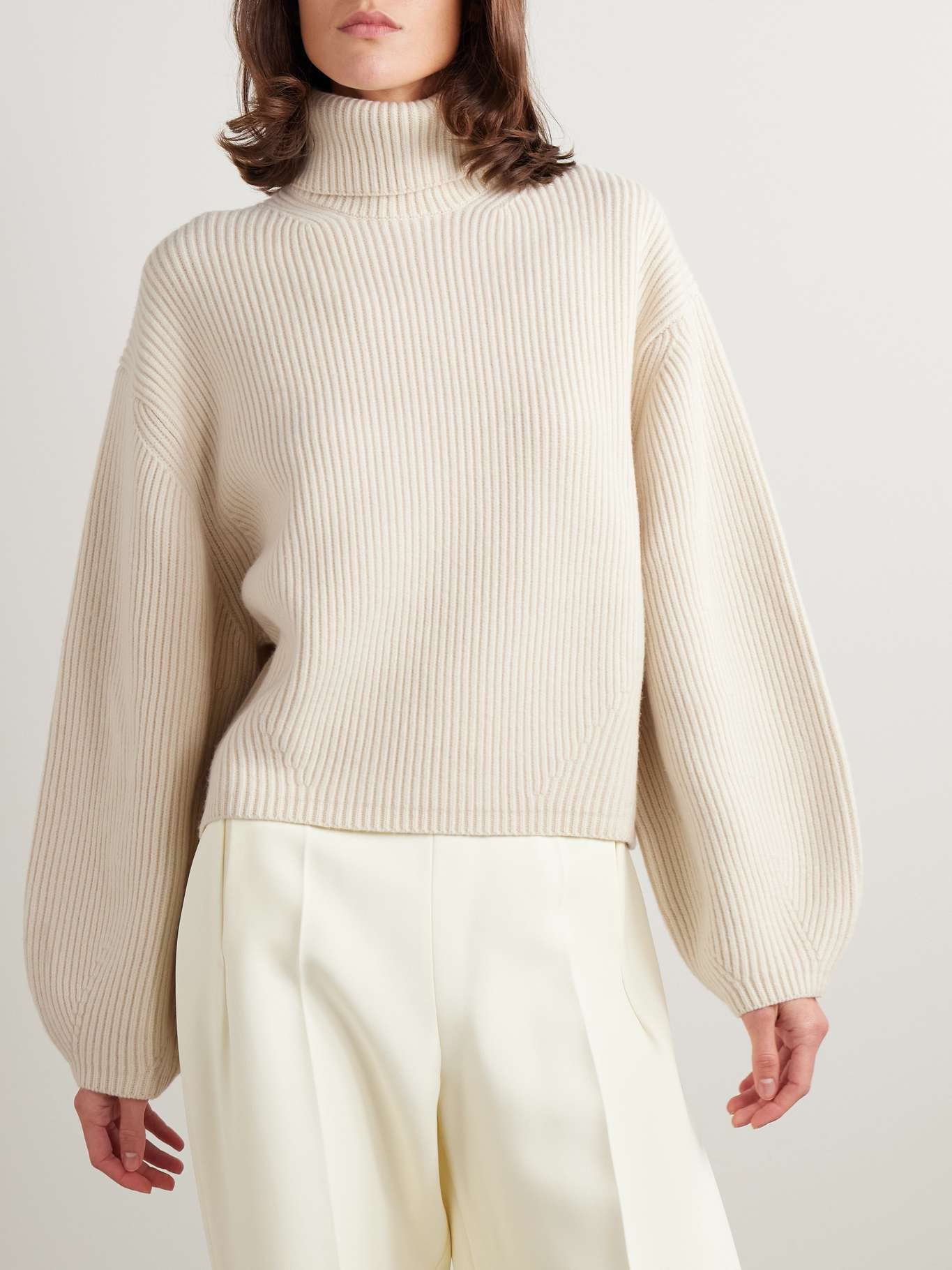 TOTEME Ribbed wool-blend turtleneck sweater | NET-A-PORTER