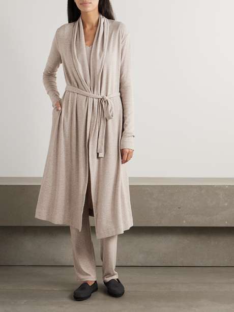 SKIN Ribbed stretch-jersey robe | NET-A-PORTER