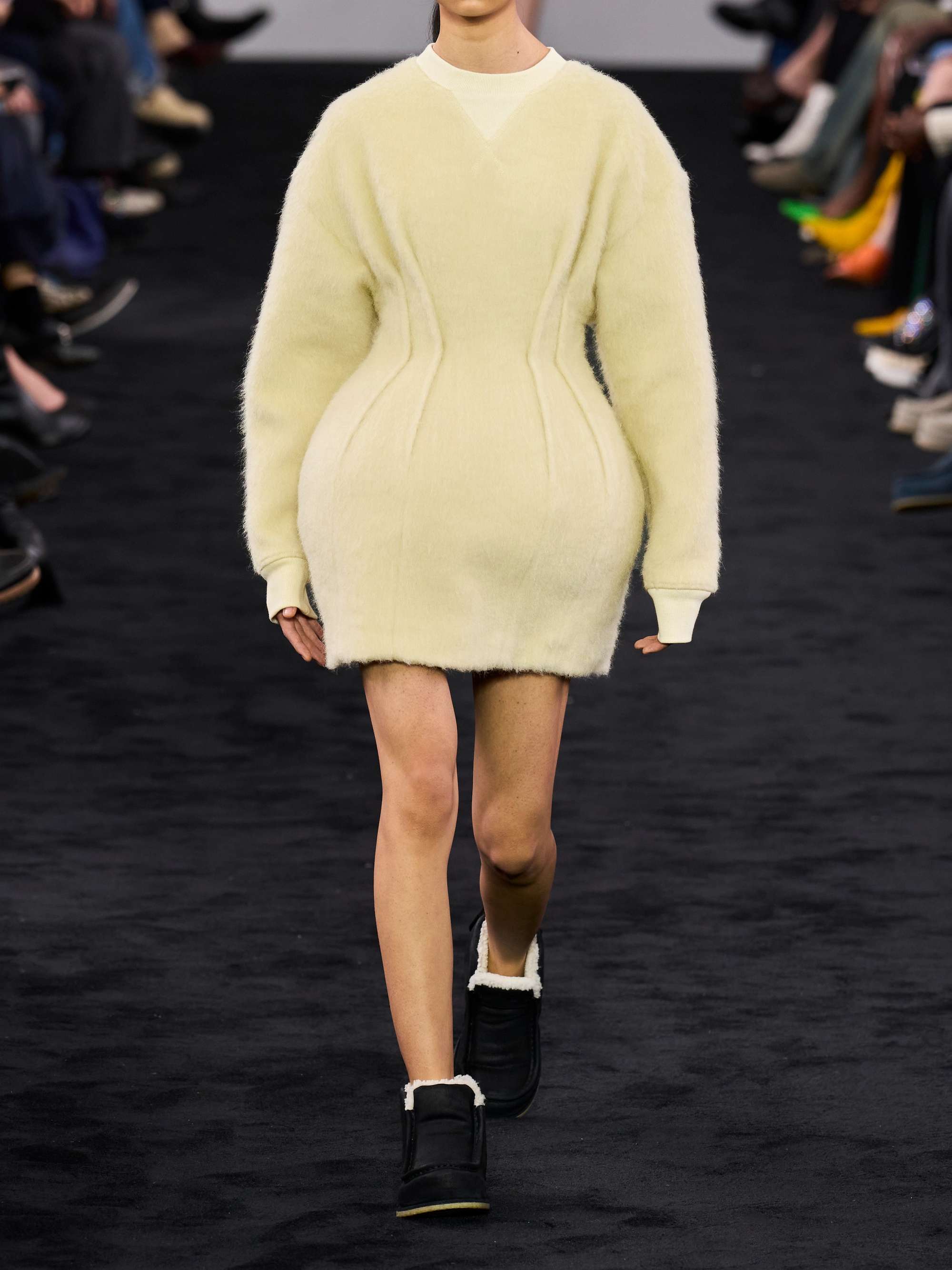 JW ANDERSON Pintucked brushed-jersey mini dress | NET-A-PORTER