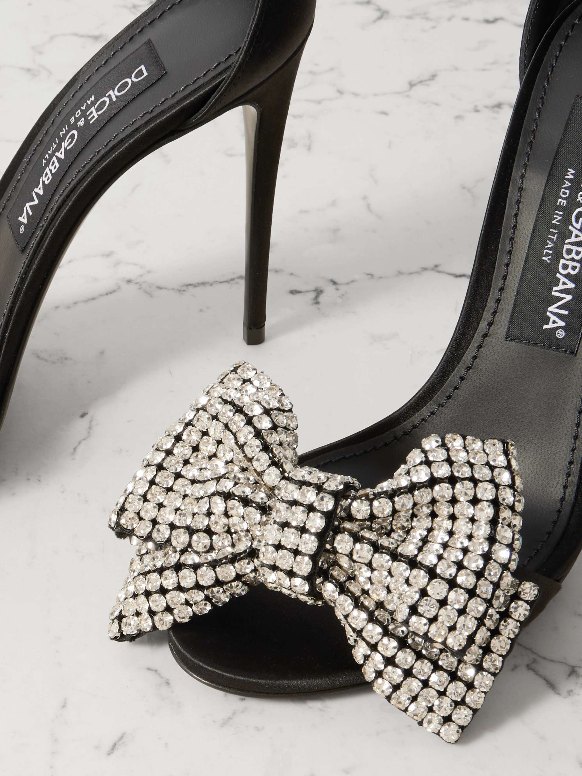 DOLCE&GABBANA Crystal-embellished satin pumps | NET-A-PORTER