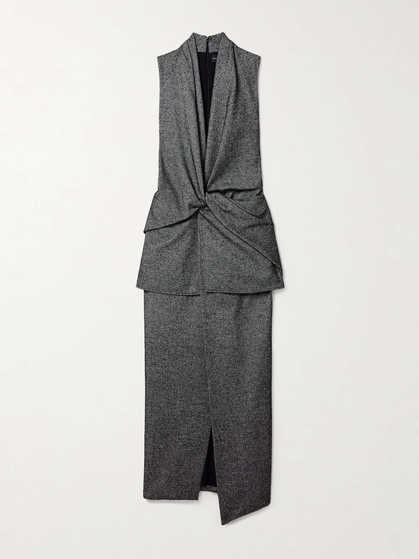 BRANDON MAXWELL The Margo gathered layered wool-blend maxi dress | NET ...