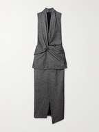 BRANDON MAXWELL The Margo gathered layered wool-blend maxi dress | NET ...