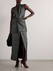 BRANDON MAXWELL The Margo gathered layered wool-blend maxi dress | NET ...