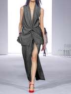 BRANDON MAXWELL The Margo gathered layered wool-blend maxi dress | NET ...