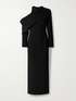 KHAITE Trey cold-shoulder draped cady maxi dress | NET-A-PORTER
