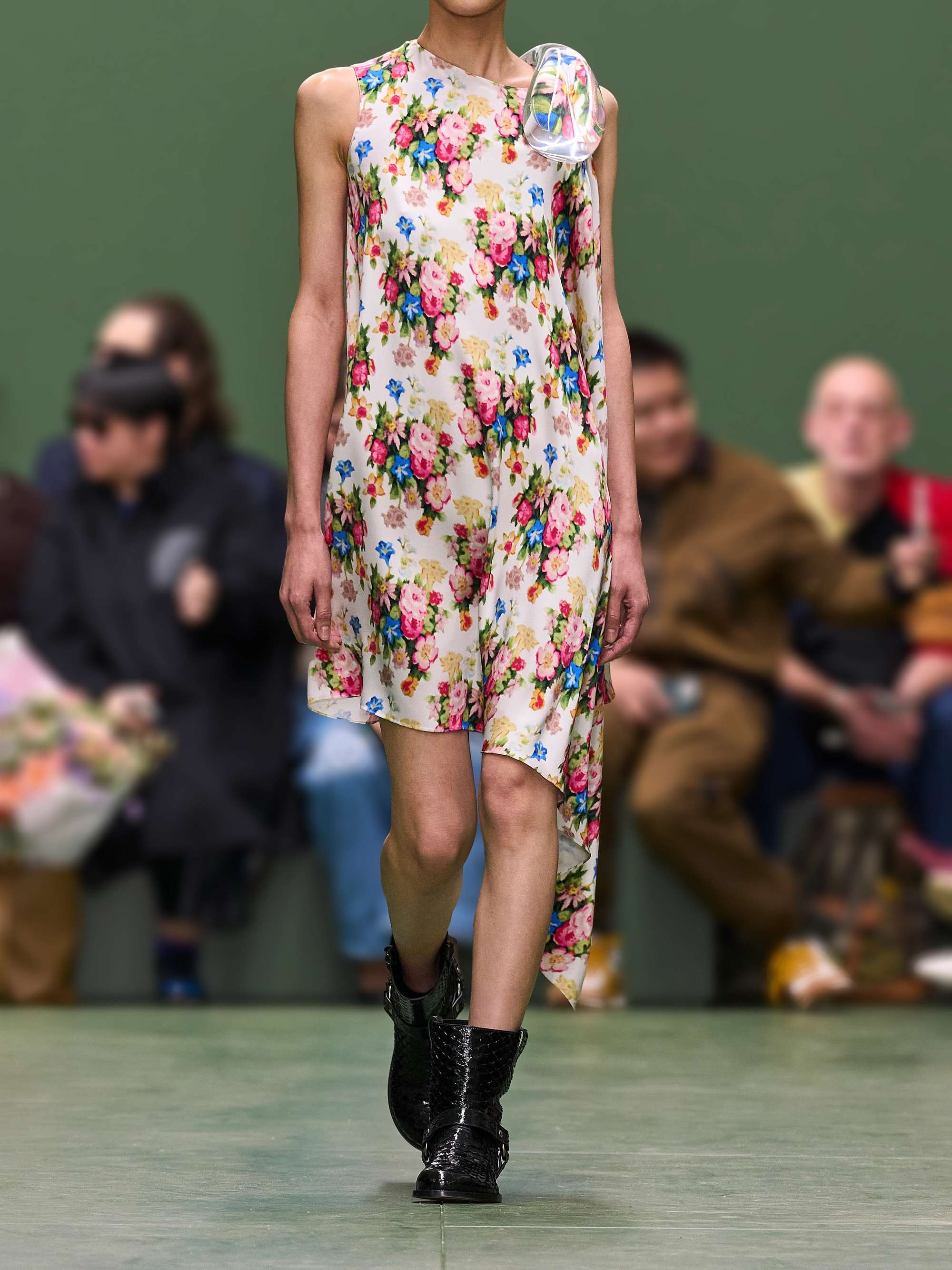 LOEWE Asymmetric floral-print silk dress | NET-A-PORTER
