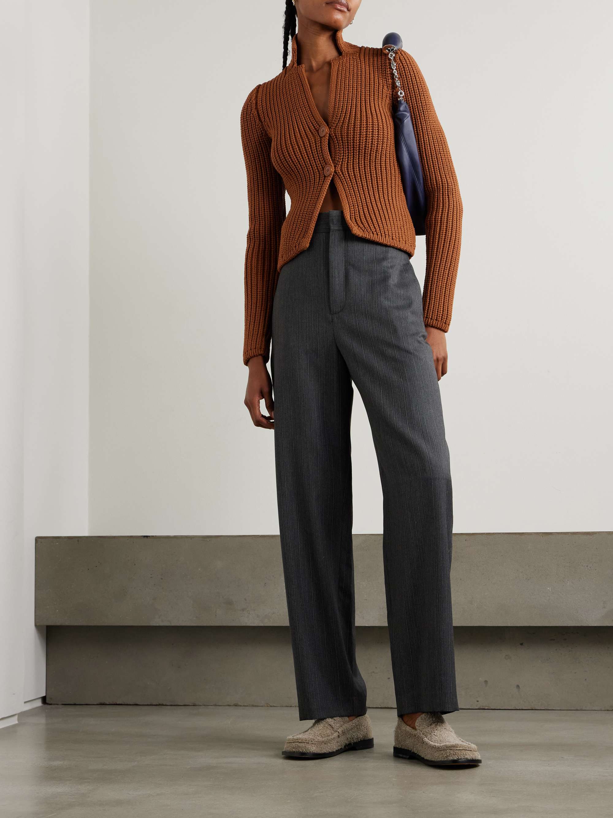 LOEWE Pinstriped wool wide-leg pants | NET-A-PORTER