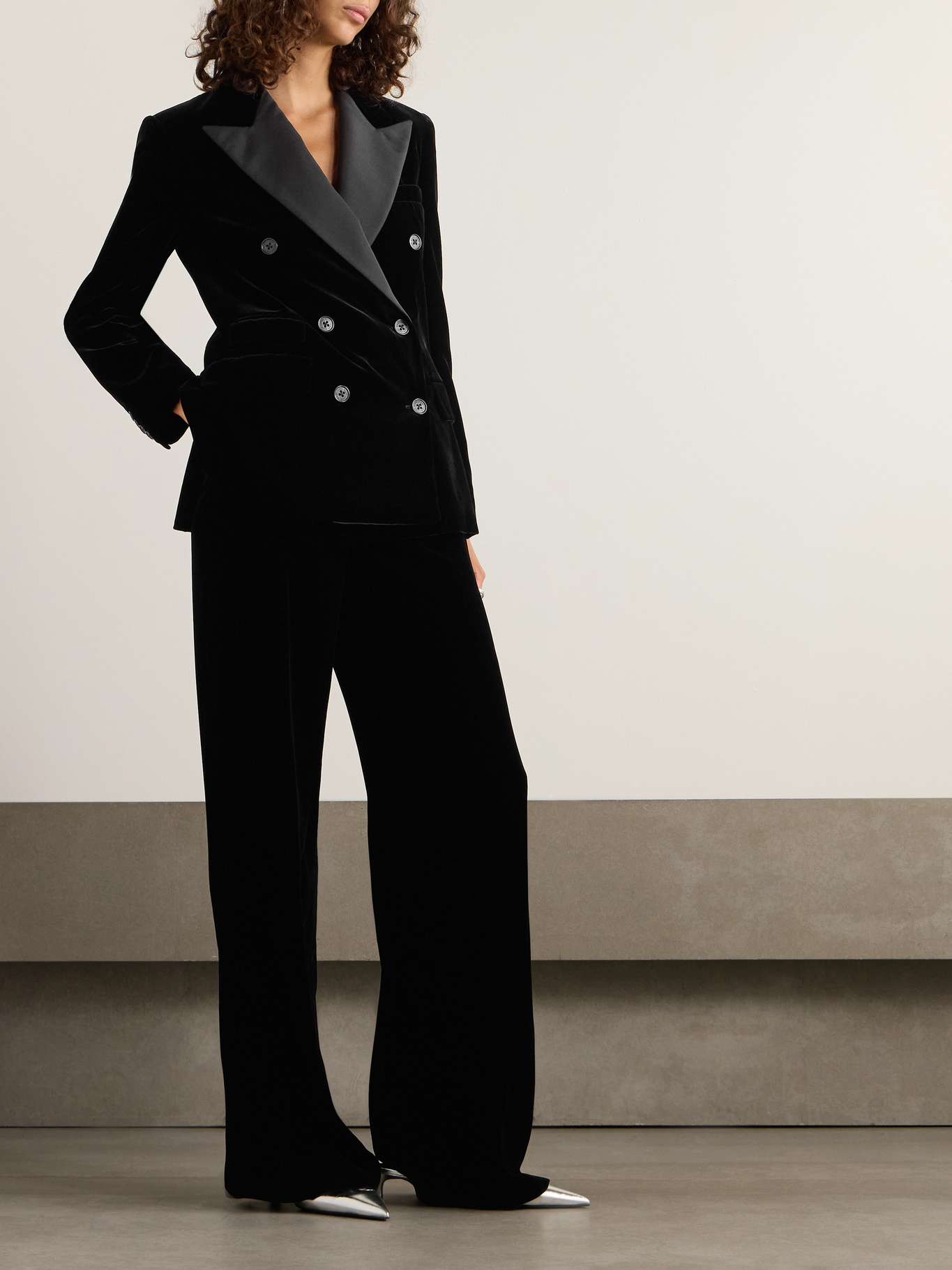RALPH LAUREN COLLECTION Dean velvet wide-leg pants | NET-A-PORTER