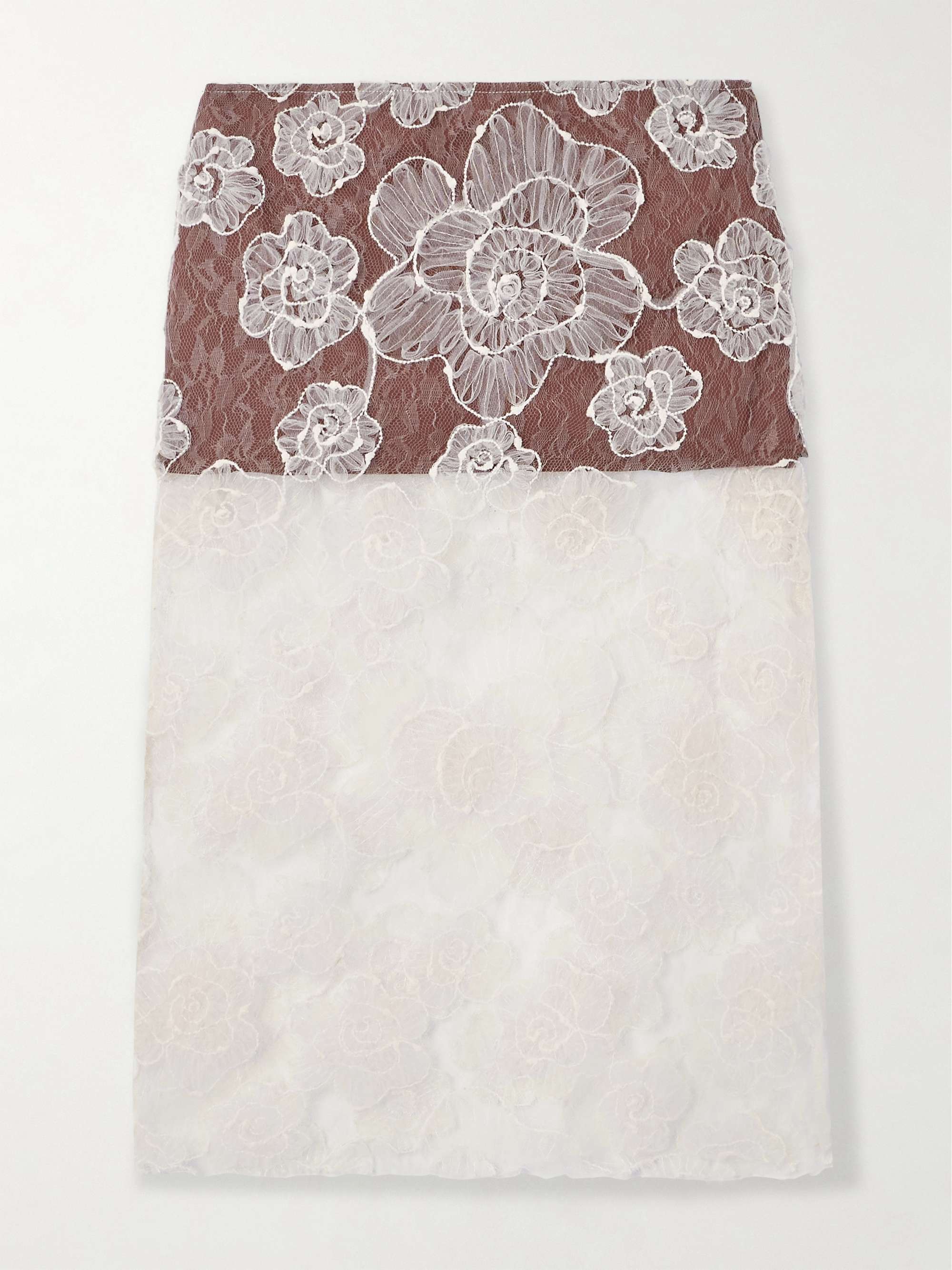 SIEDRÉS Siam layered lace and cotton-blend midi skirt | NET-A-PORTER