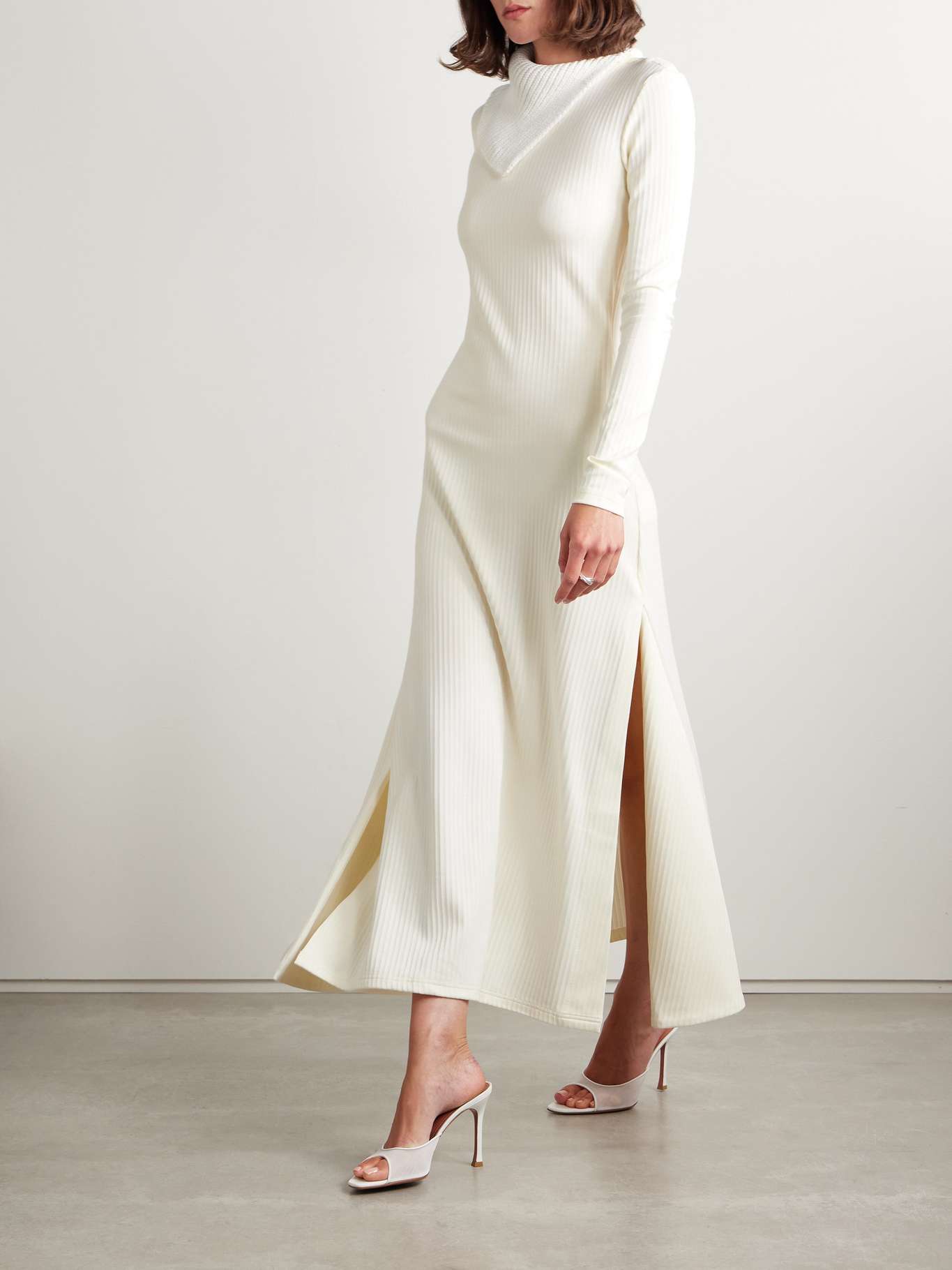 16ARLINGTON Gitsie cotton-trimmed button-detailed ribbed stretch-jersey ...