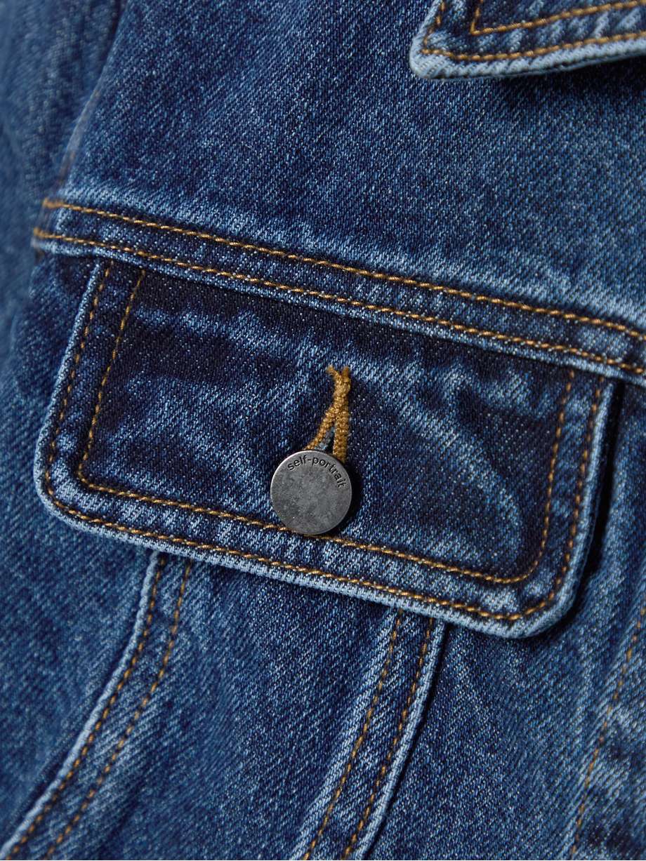 SELF-PORTRAIT Cropped denim jacket | NET-A-PORTER