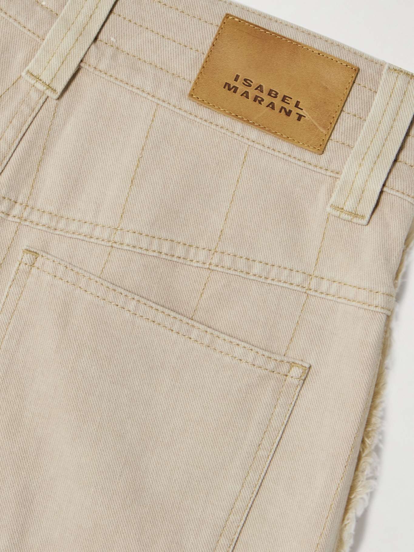 ISABEL MARANT Shanila paneled frayed high-rise wide-leg jeans | NET-A ...