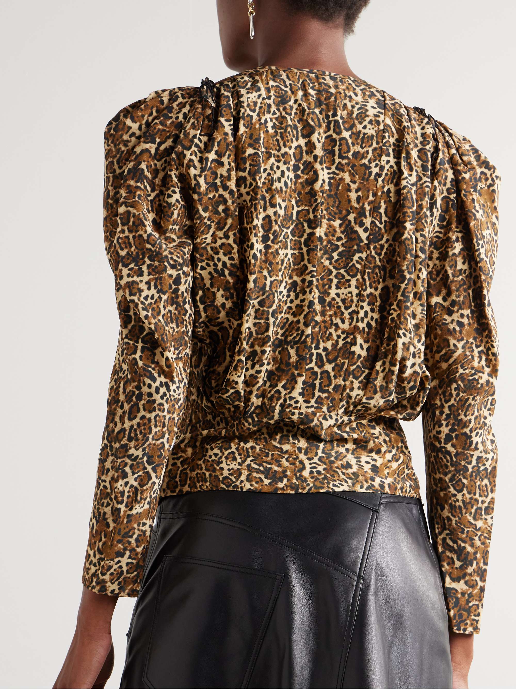 ISABEL MARANT Zarga pleated leopard-print silk-blend blouse | NET-A-PORTER