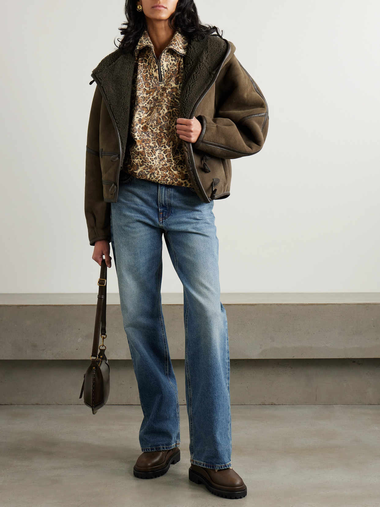 Isabel Marant Amiel Oversized Hooded Leather-trimmed Shearling Jacket ...