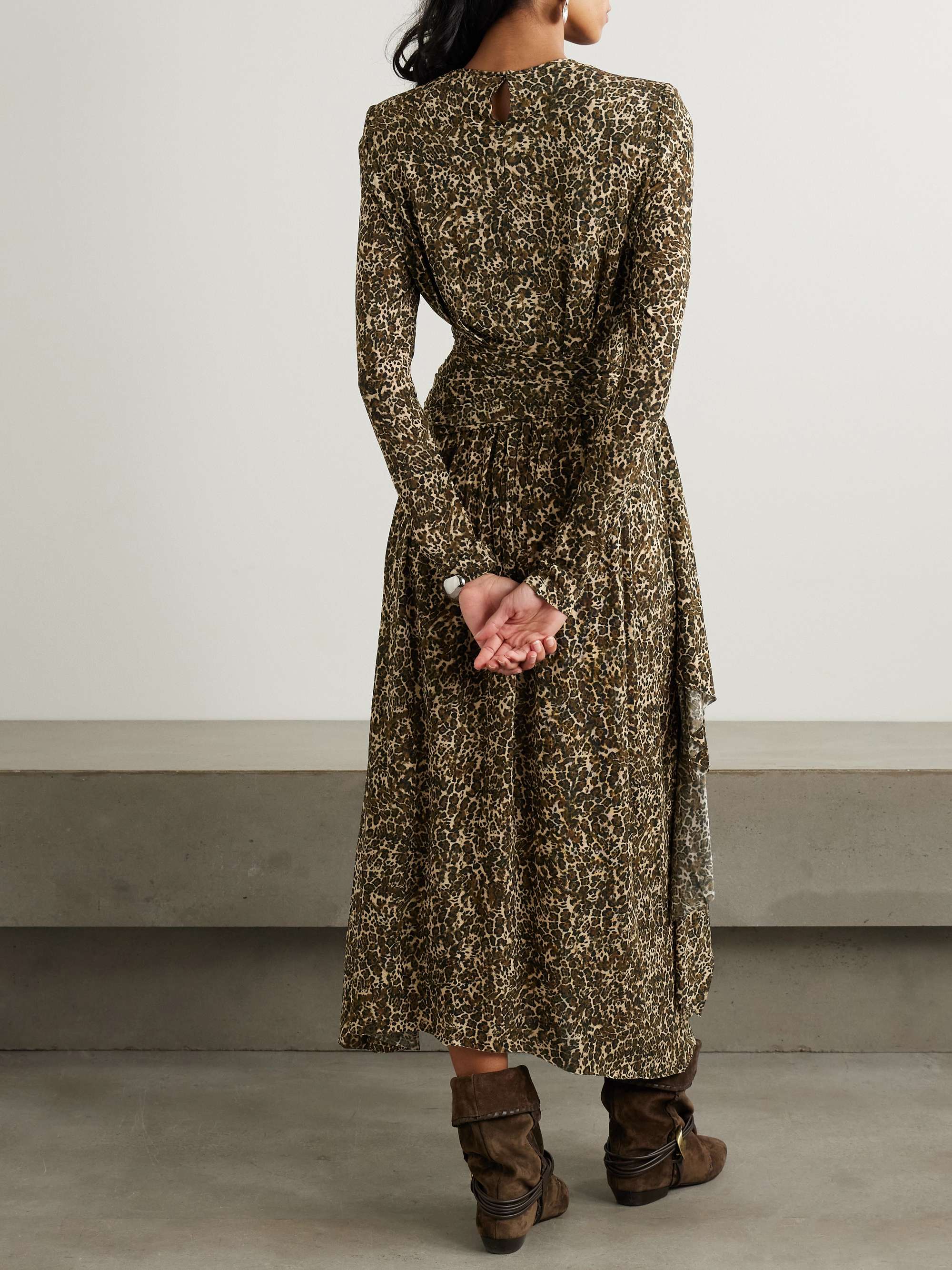 ISABEL MARANT Zeidi wrap-effect draped leopard-print stretch-jersey ...