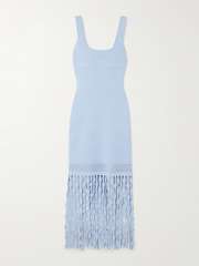 SIMKHAI Signa fringed open-knit maxi dress | NET-A-PORTER
