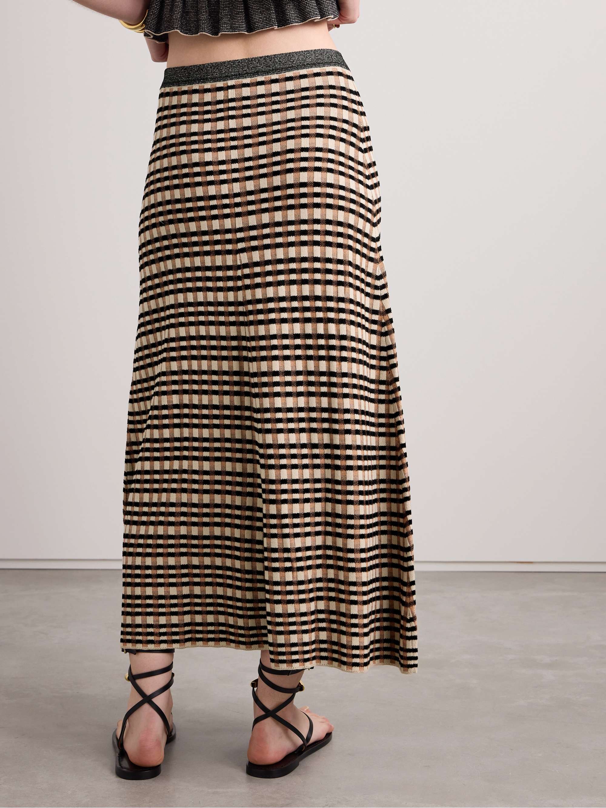 ULLA JOHNSON Amal checked jacquard-knit maxi skirt | NET-A-PORTER