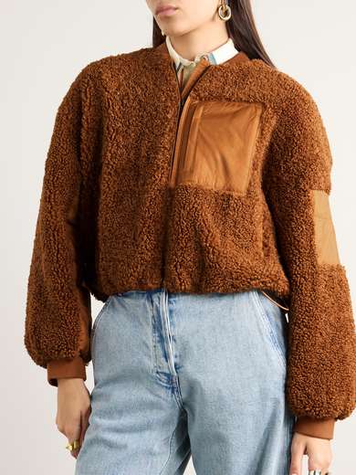 ULLA JOHNSON Arlyn shell-trimmed fleece jacket | NET-A-PORTER