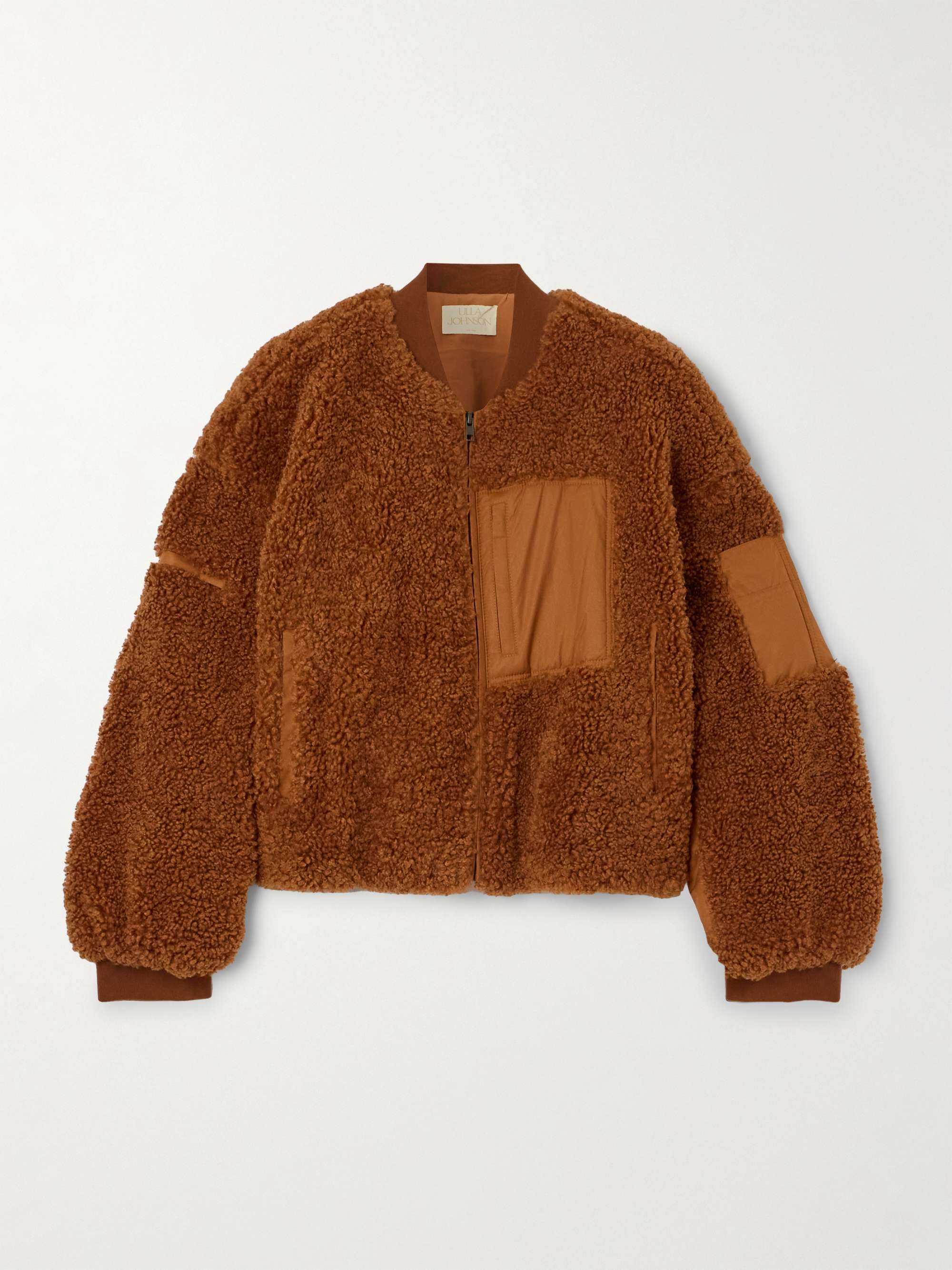 ULLA JOHNSON Arlyn shell-trimmed fleece jacket | NET-A-PORTER