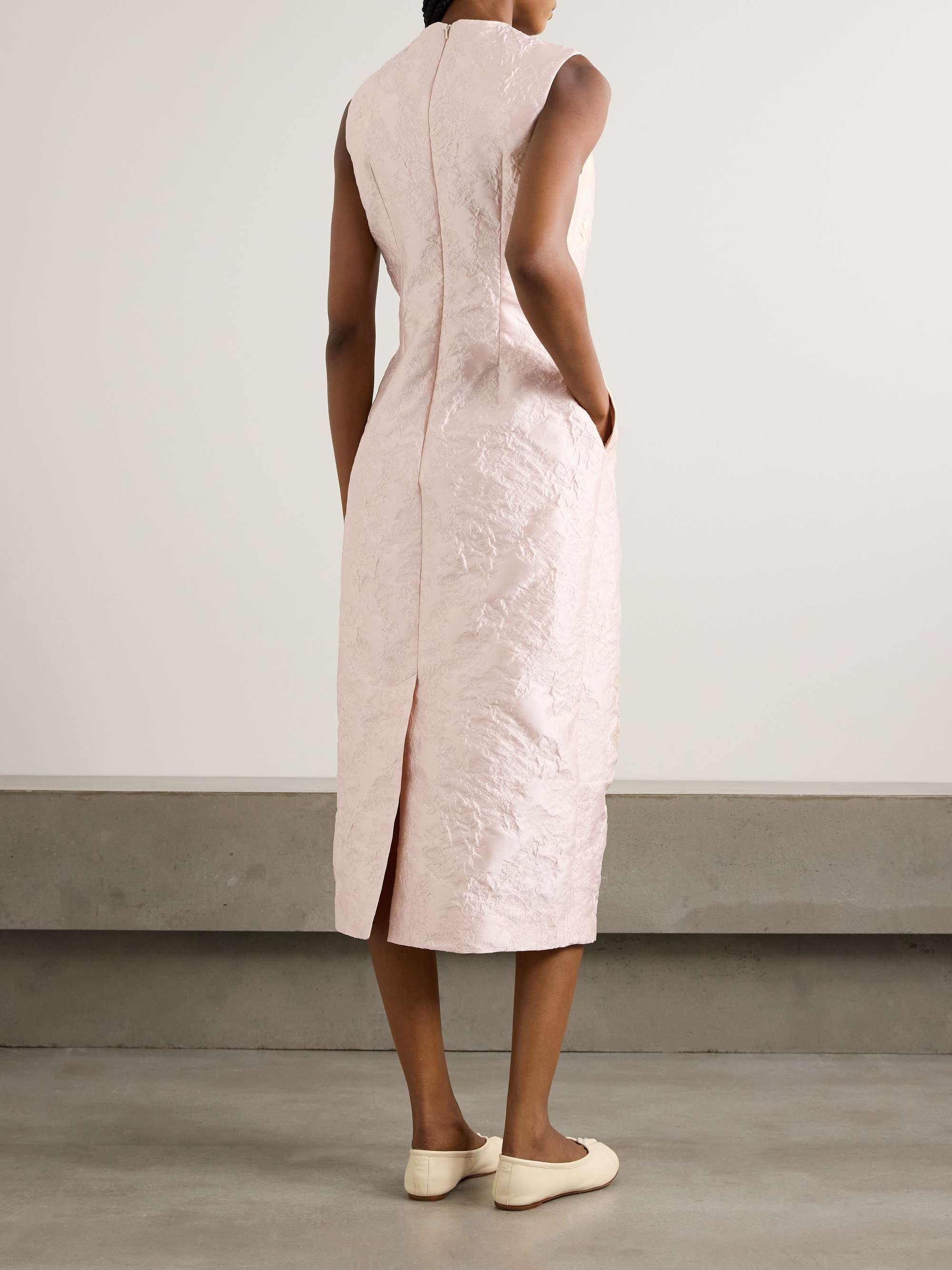 SIMONE ROCHA Crinkled cloqué midi dress | NET-A-PORTER