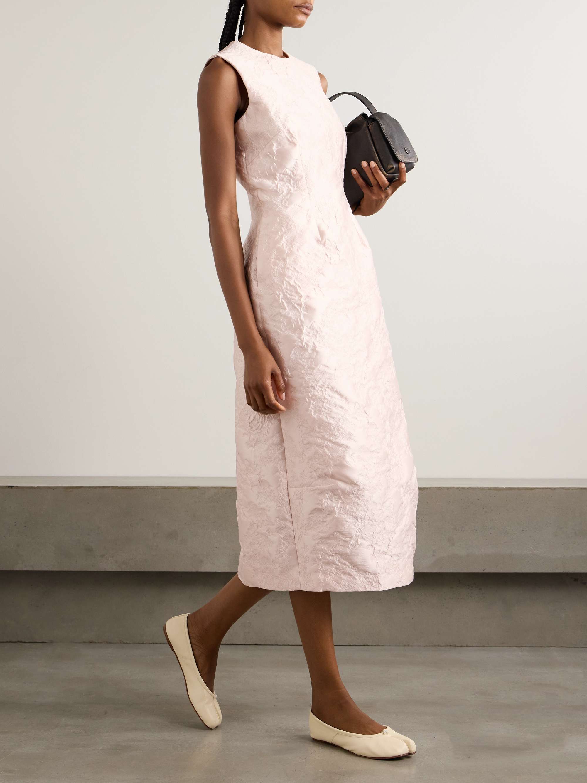 SIMONE ROCHA Crinkled cloqué midi dress | NET-A-PORTER