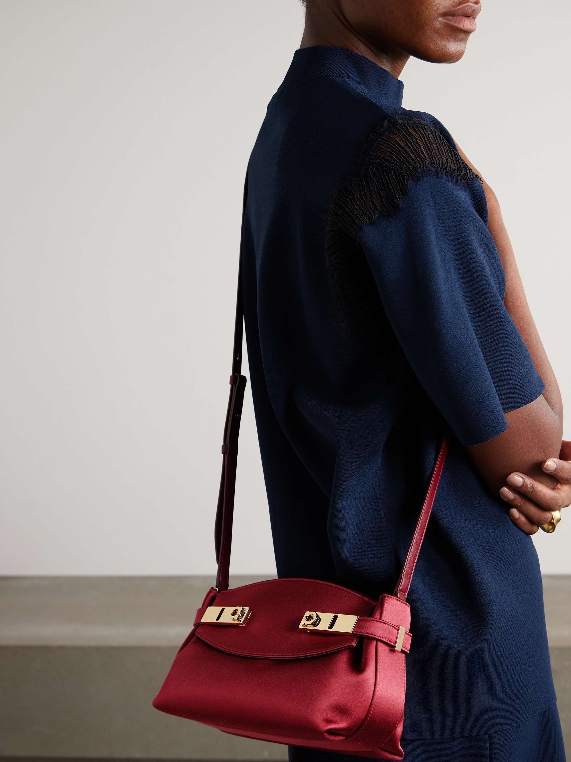 FERRAGAMO Hug satin shoulder bag | NET-A-PORTER