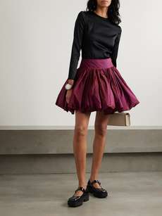 MOLLY GODDARD Wilder gathered taffeta mini skirt | NET-A-PORTER