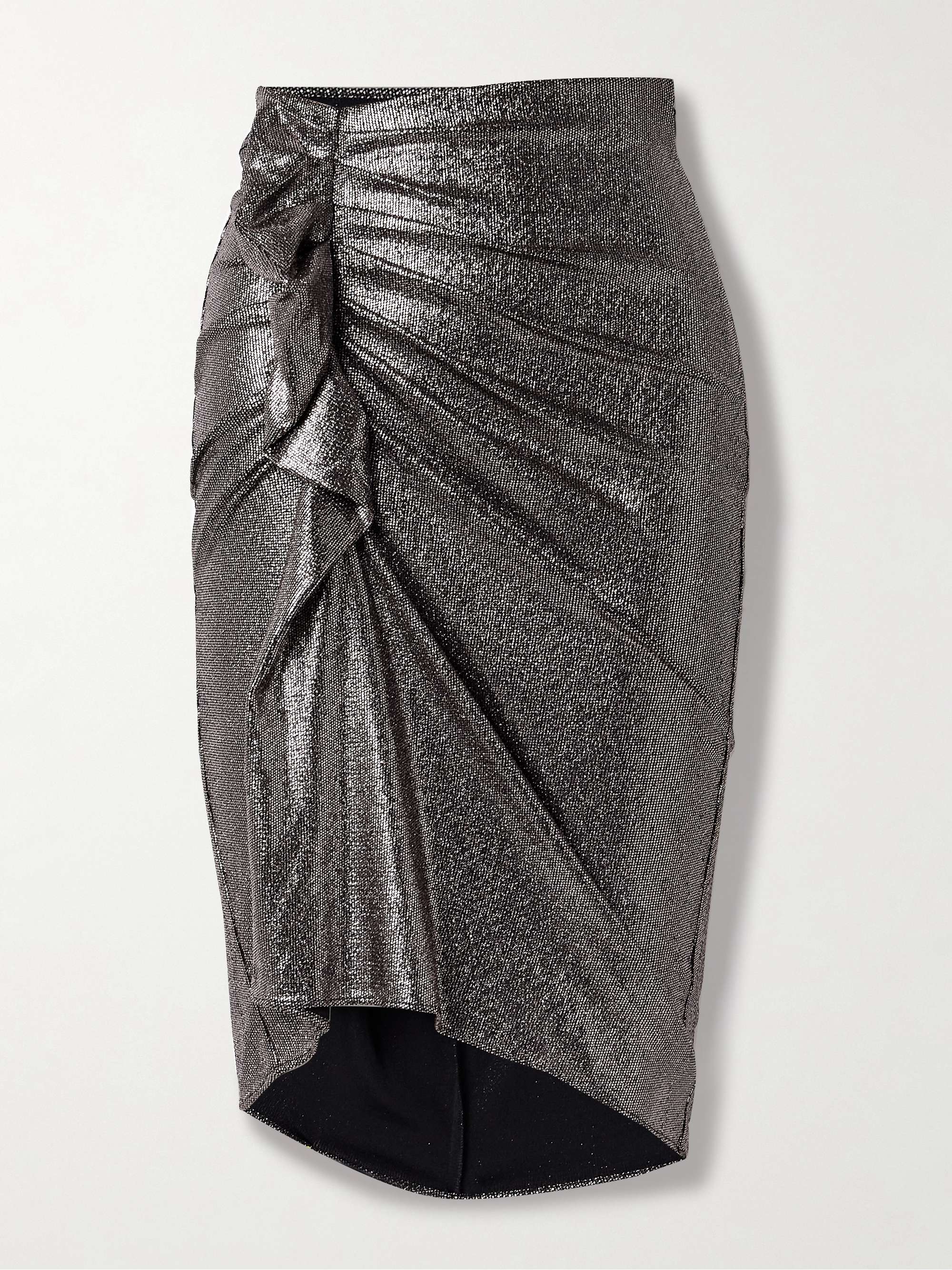 MARANT ÉTOILE Dolene ruched metallic stretch-jersey midi skirt | NET-A ...