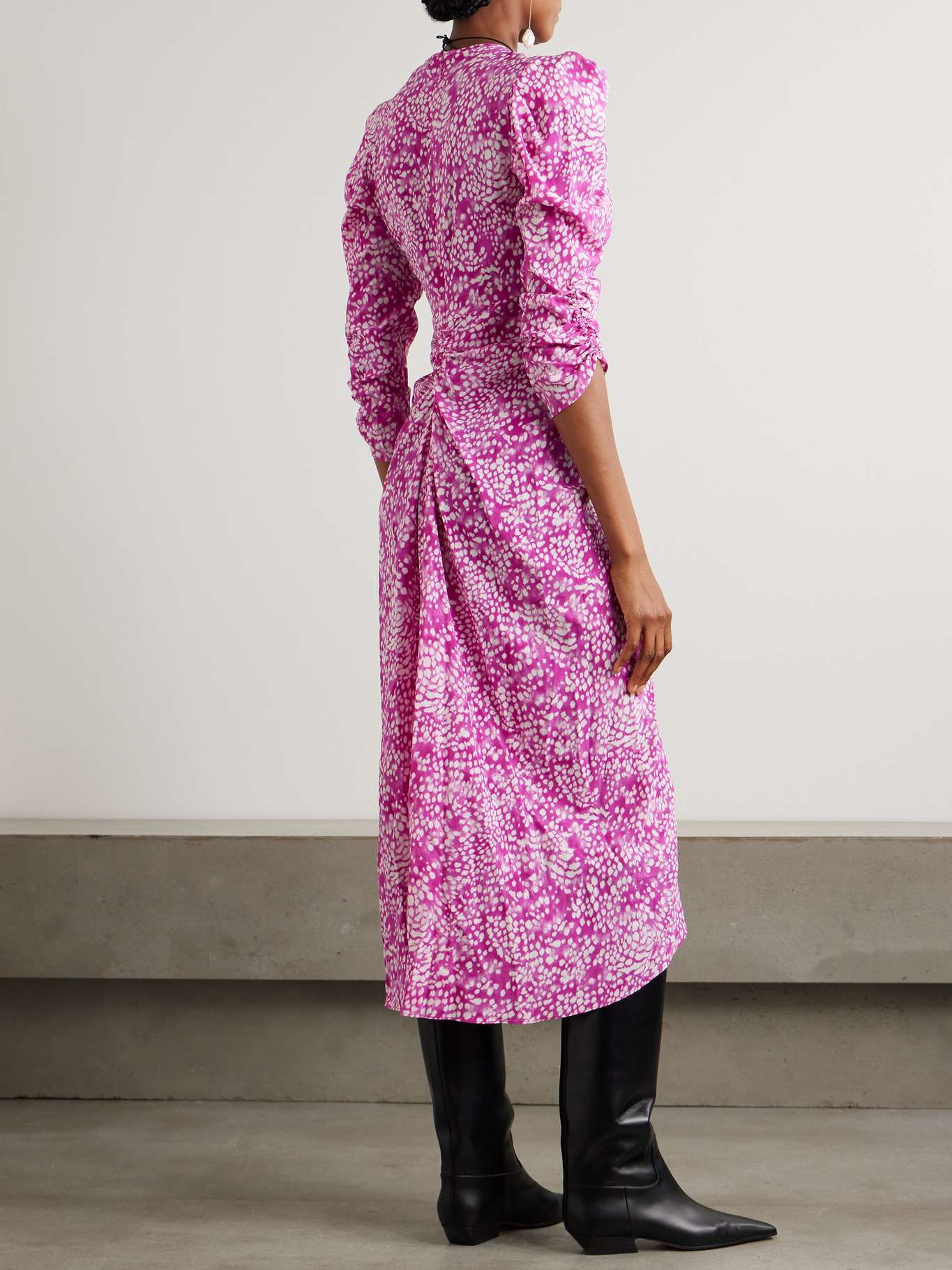 ISABEL MARANT Albini printed asymmetric stretch-silk dress | NET-A-PORTER