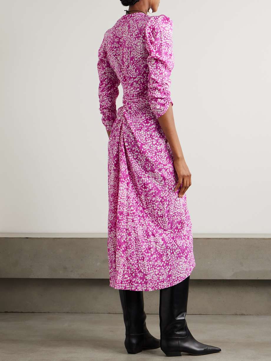 ISABEL MARANT Albini printed asymmetric stretch-silk dress | NET-A-PORTER