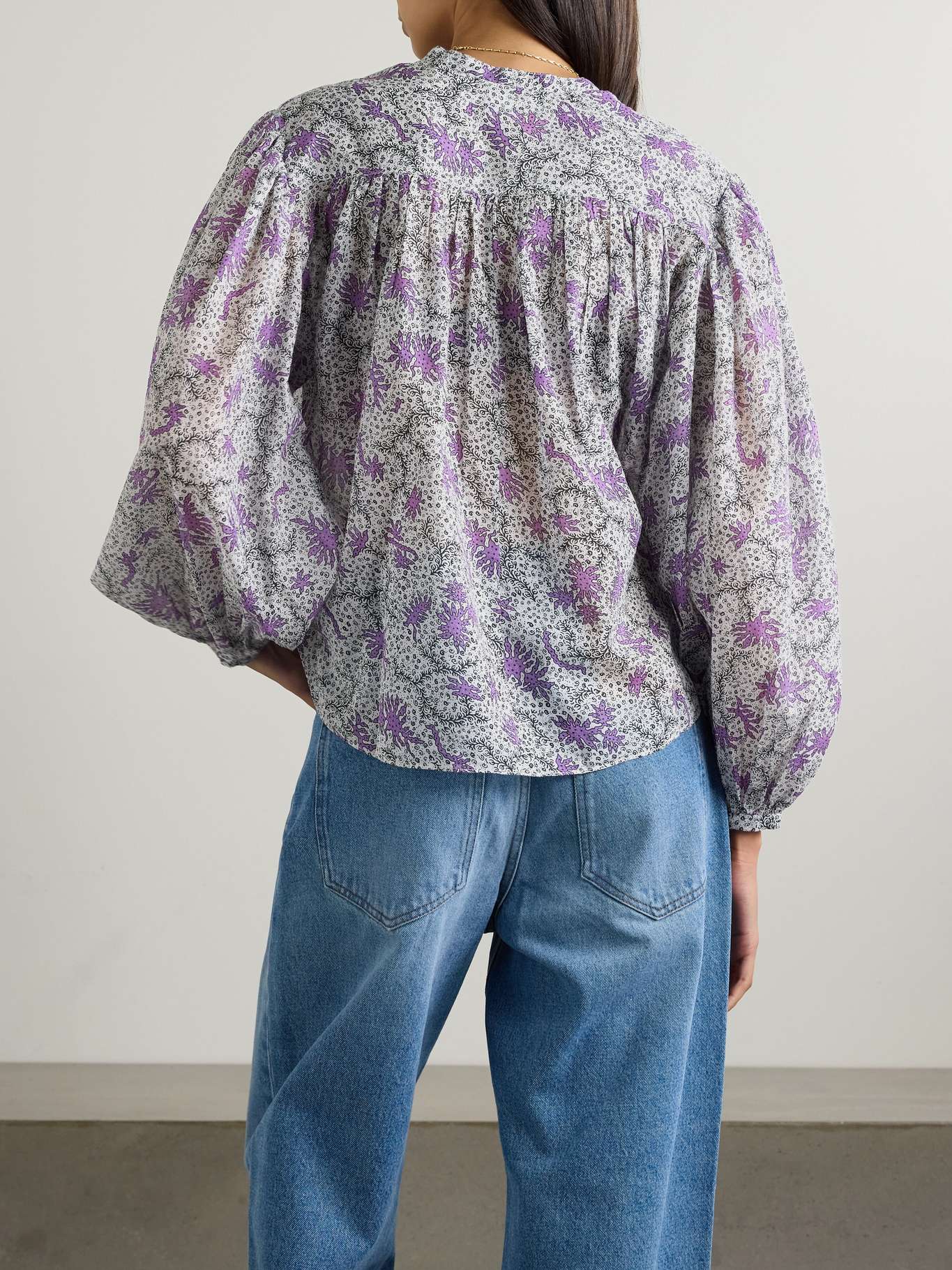 MARANT ÉTOILE Salika floral-print cotton-voile blouse | NET-A-PORTER