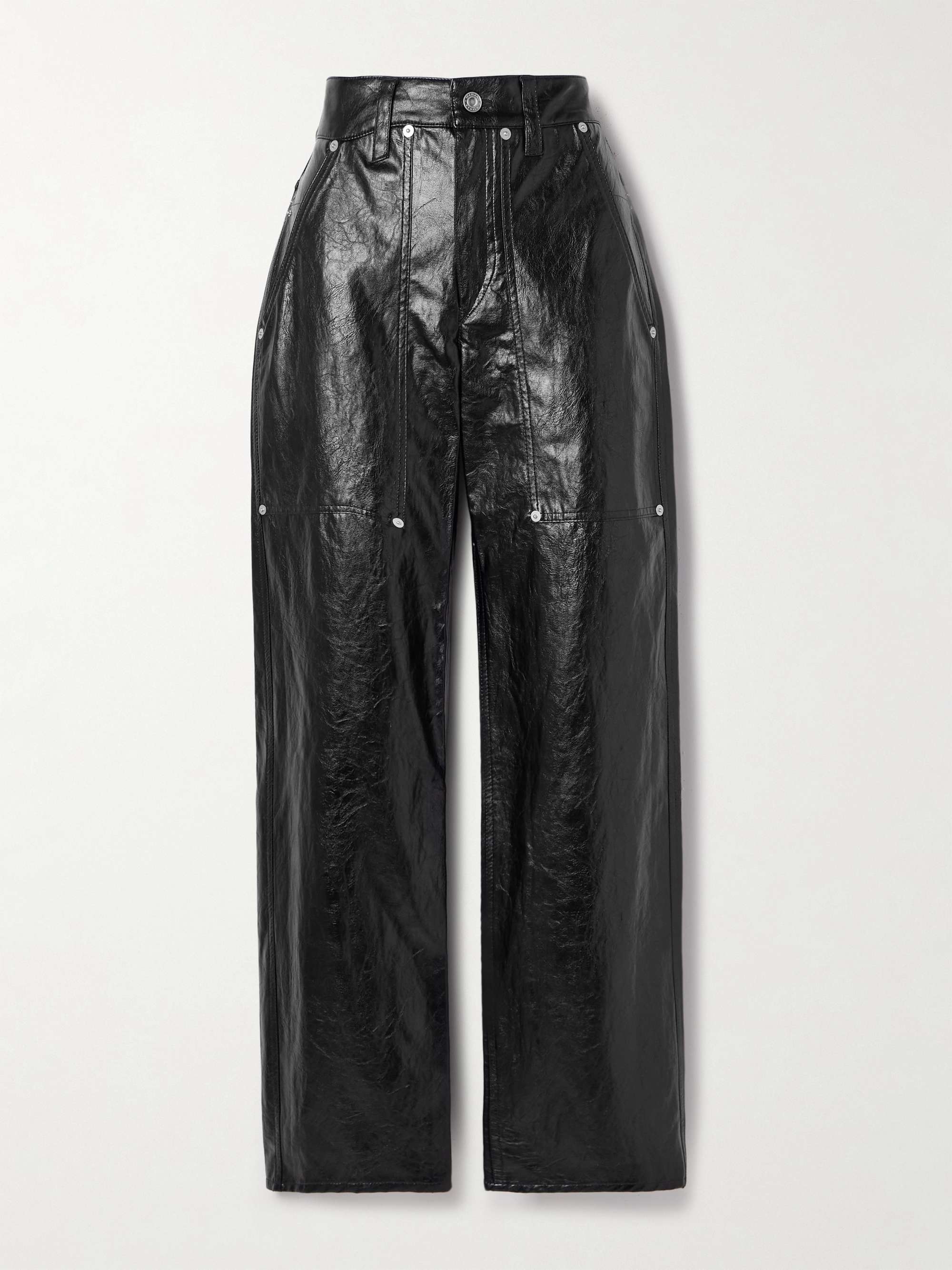 MARANT ÉTOILE Ariete crinkled faux leather straight-leg pants | NET-A ...