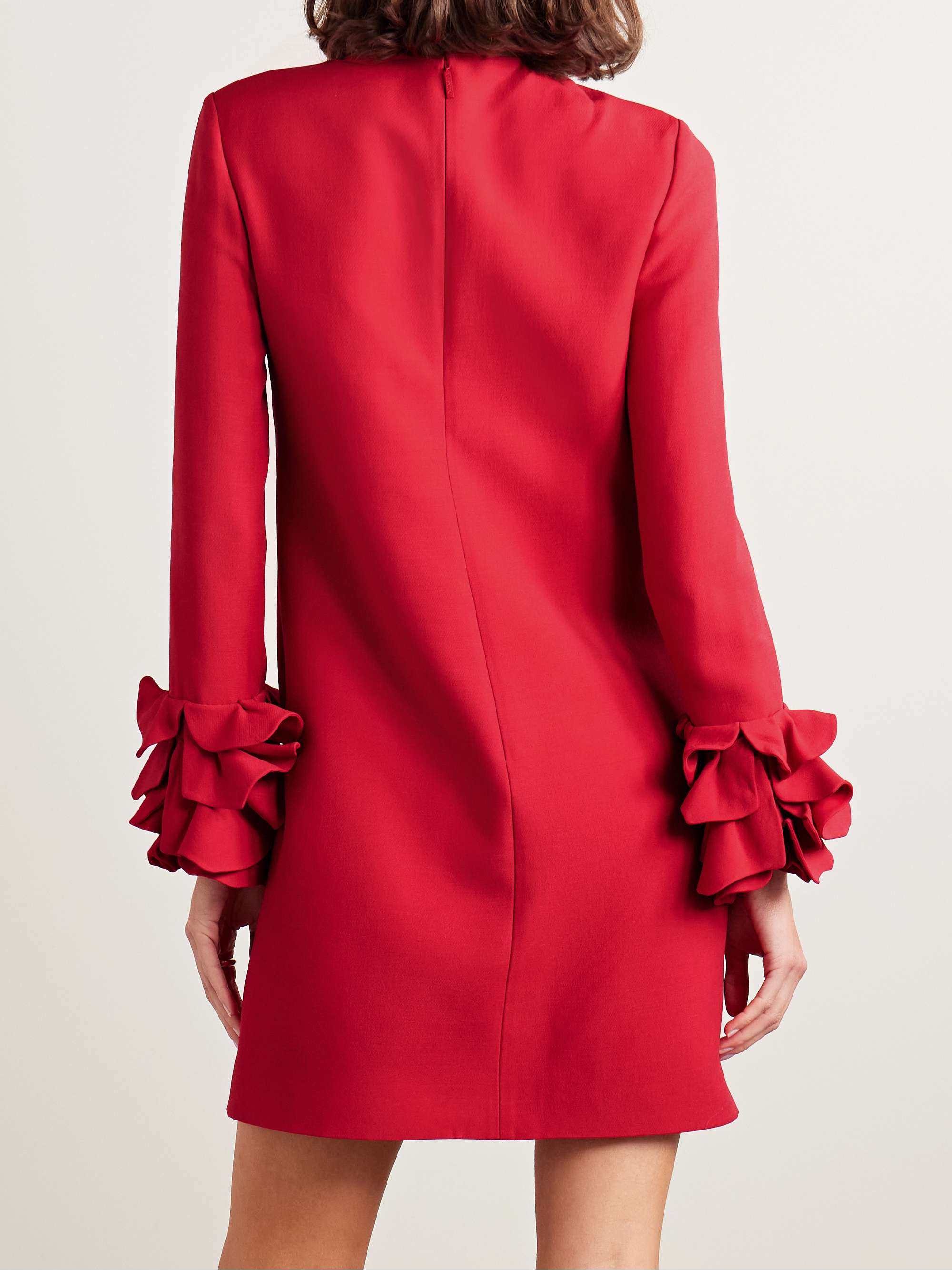 Valentino Garavani Ruffled Wool And Silk Blend Crepe Mini Dress Net A