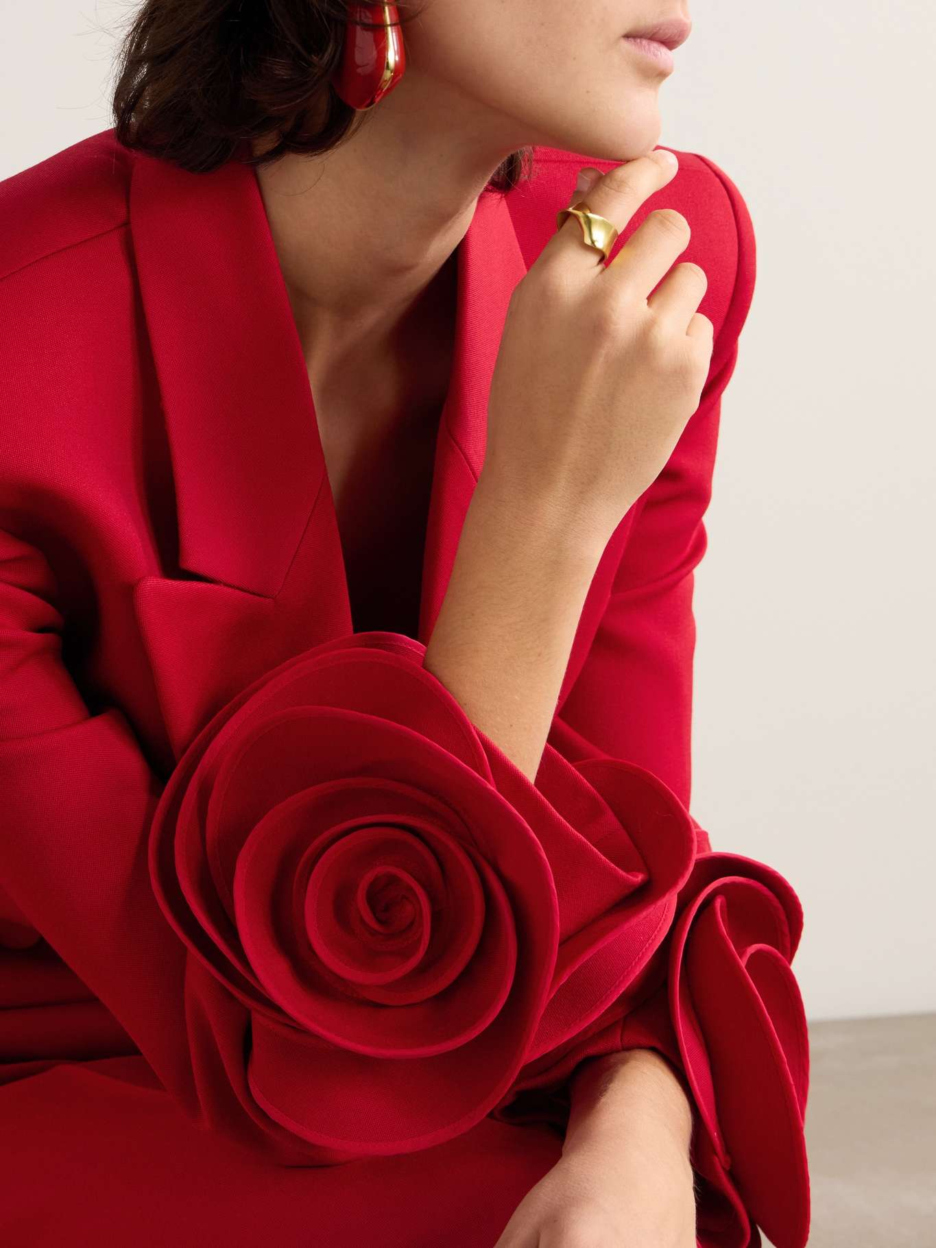 VALENTINO GARAVANI Appliquéd wool blazer | NET-A-PORTER