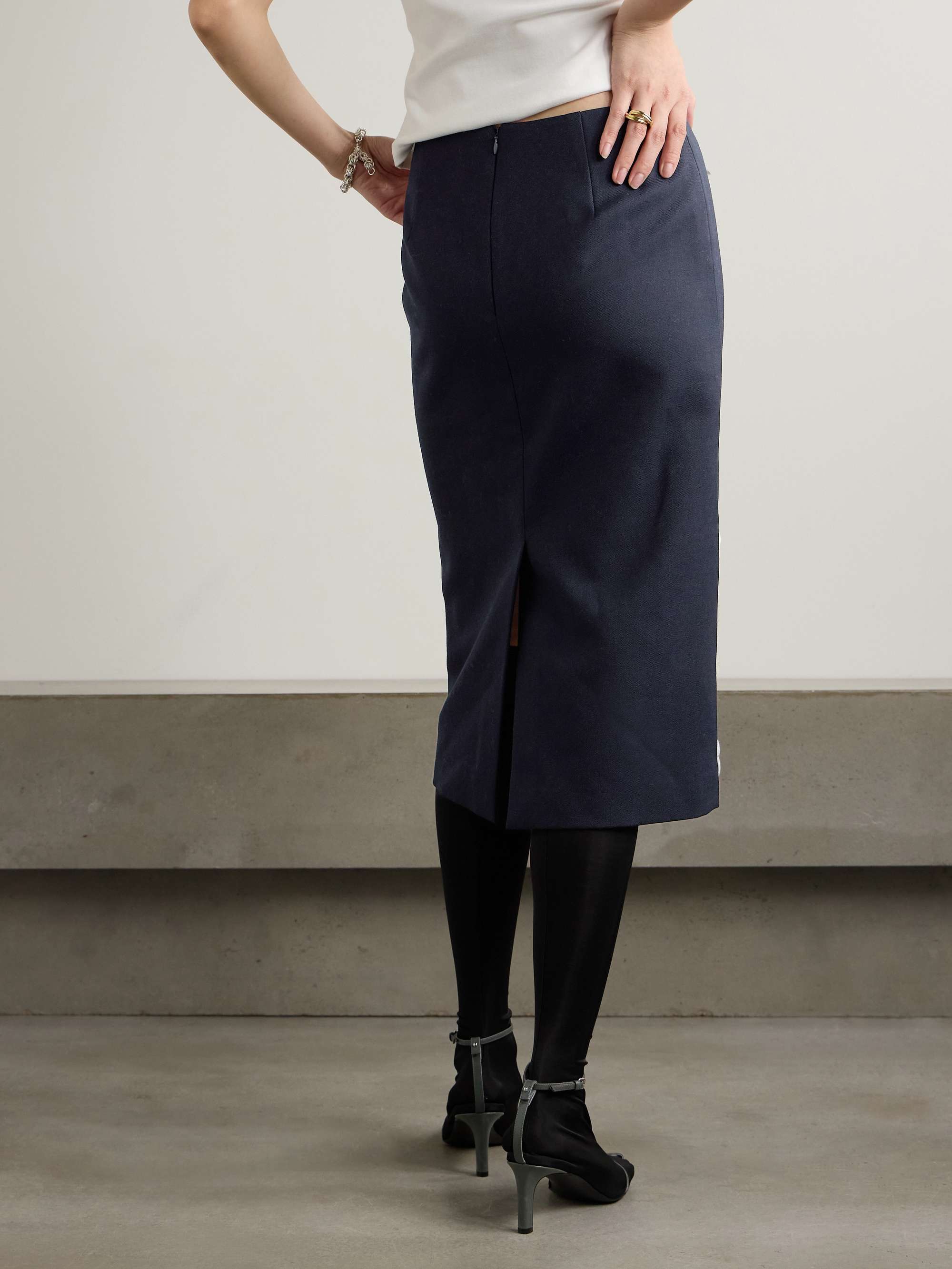 SHUSHU/TONG Embellished wool-blend midi skirt | NET-A-PORTER