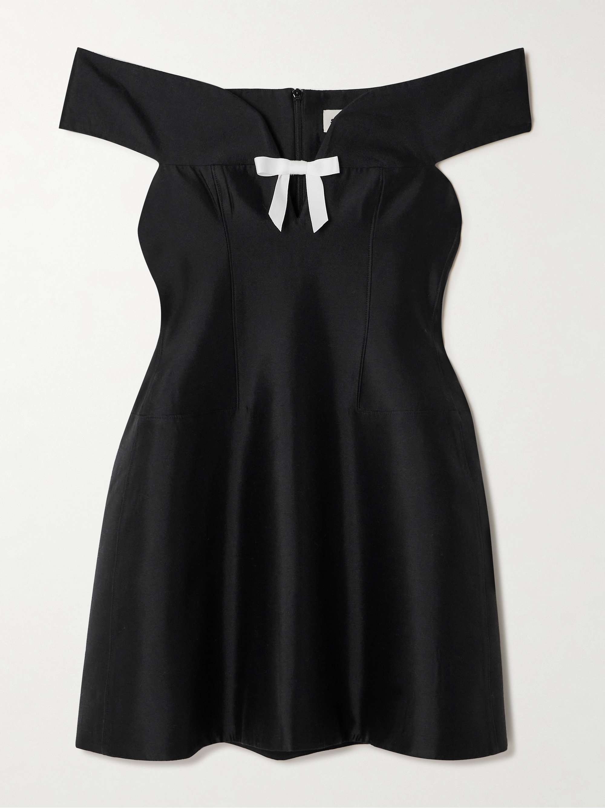 SHUSHU/TONG Bow-embellished cutout wool and silk-blend mini dress | NET ...