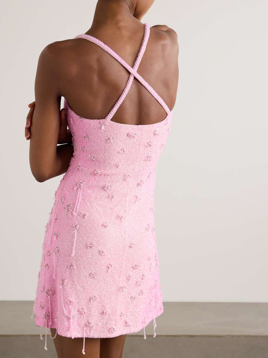 CLIO PEPPIATT Embellished stretch-mesh mini dress | NET-A-PORTER