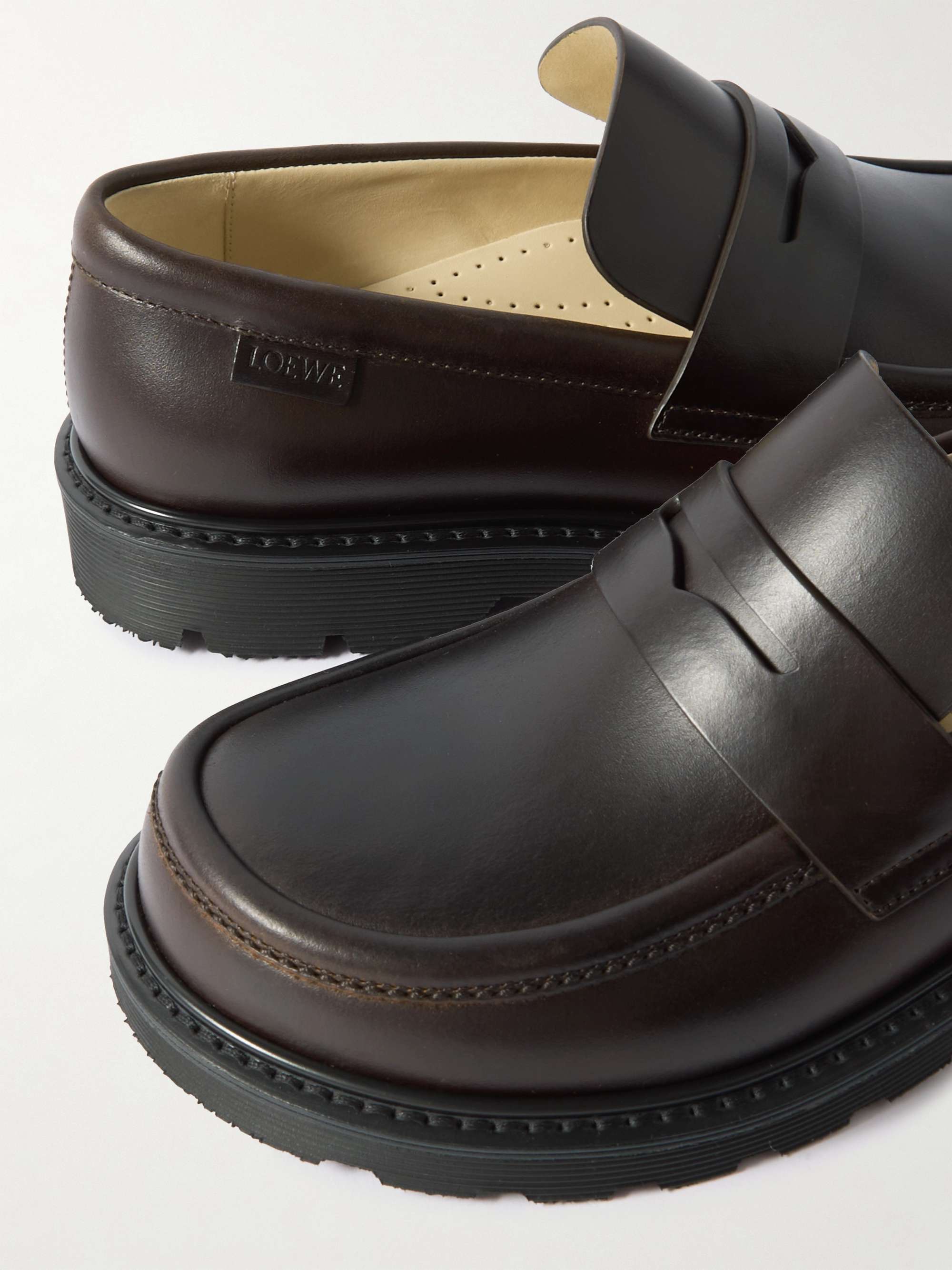 LOEWE Blaze leather loafers | NET-A-PORTER