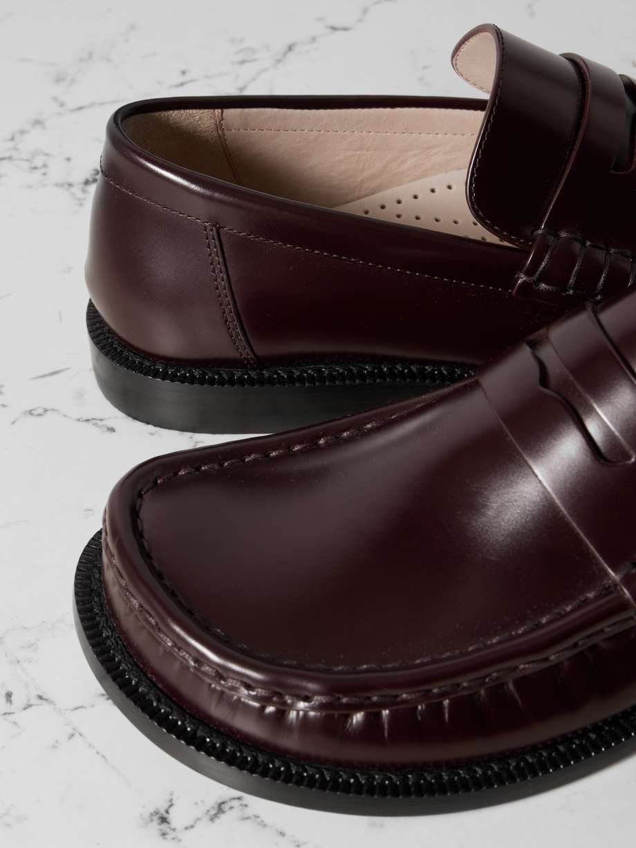 LOEWE Campo brushed-leather loafers | NET-A-PORTER