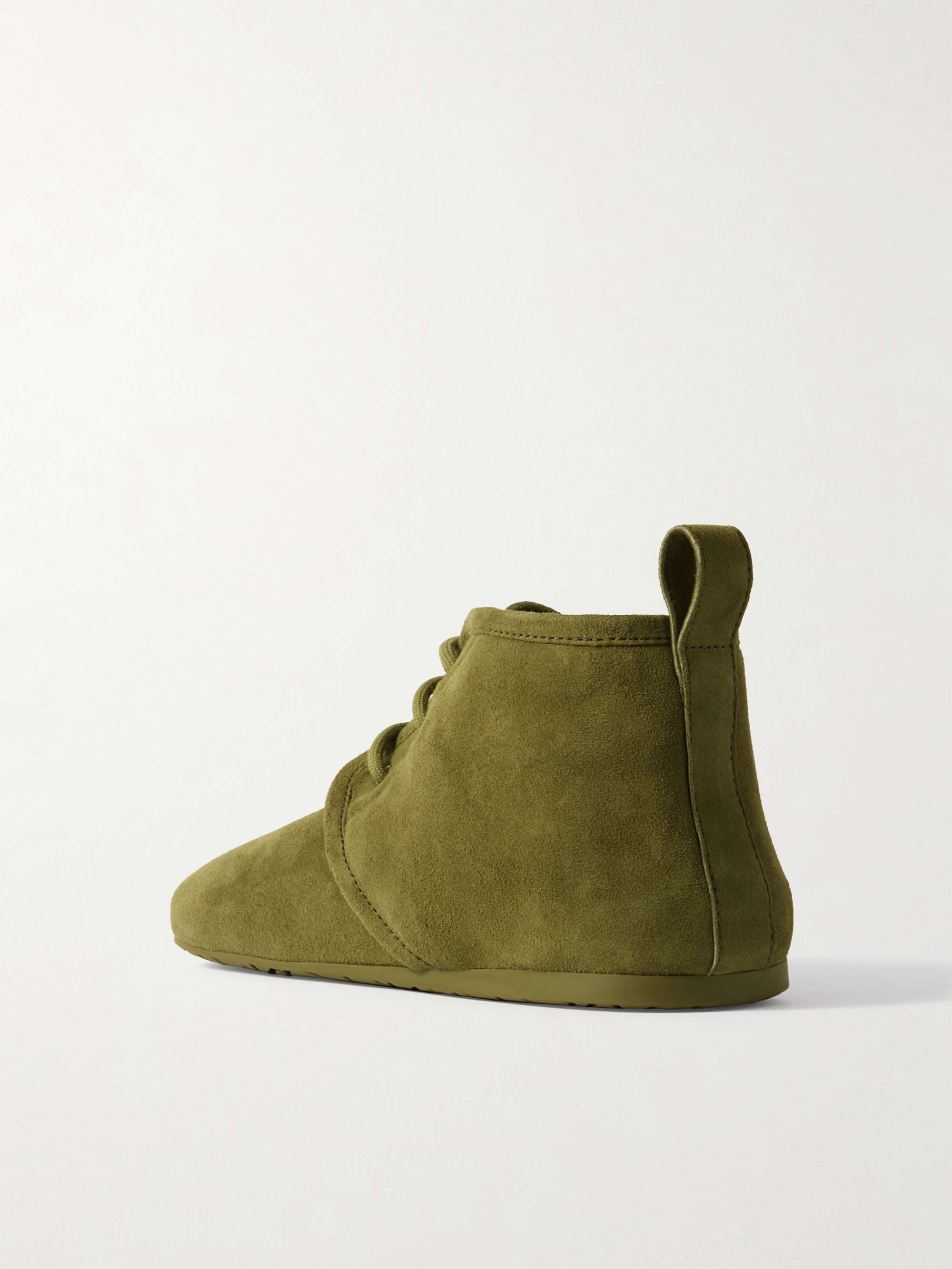 LOEWE Lago shearling-lined suede ankle boots | NET-A-PORTER