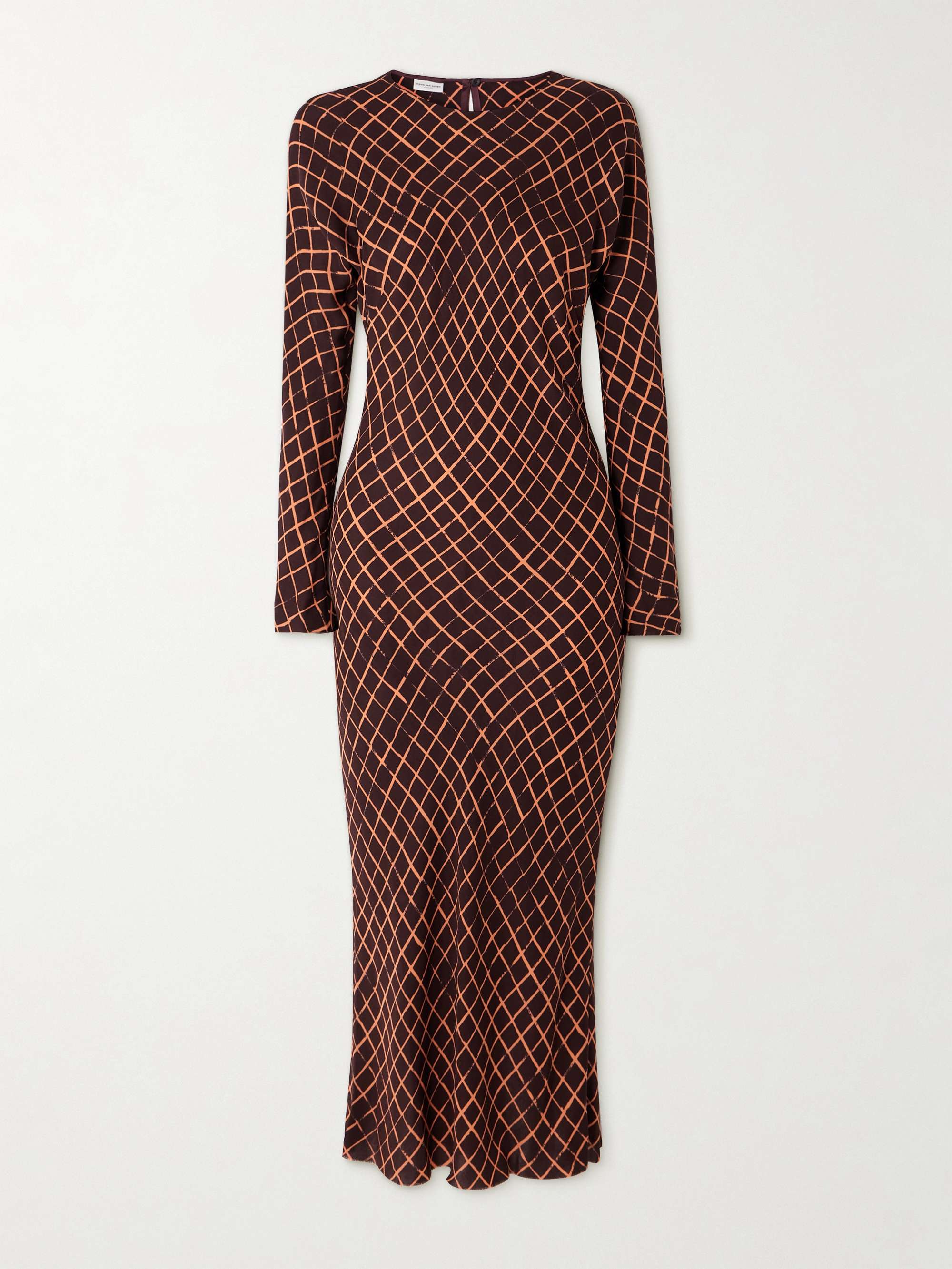 DRIES VAN NOTEN Printed crepe de chine midi dress | NET-A-PORTER