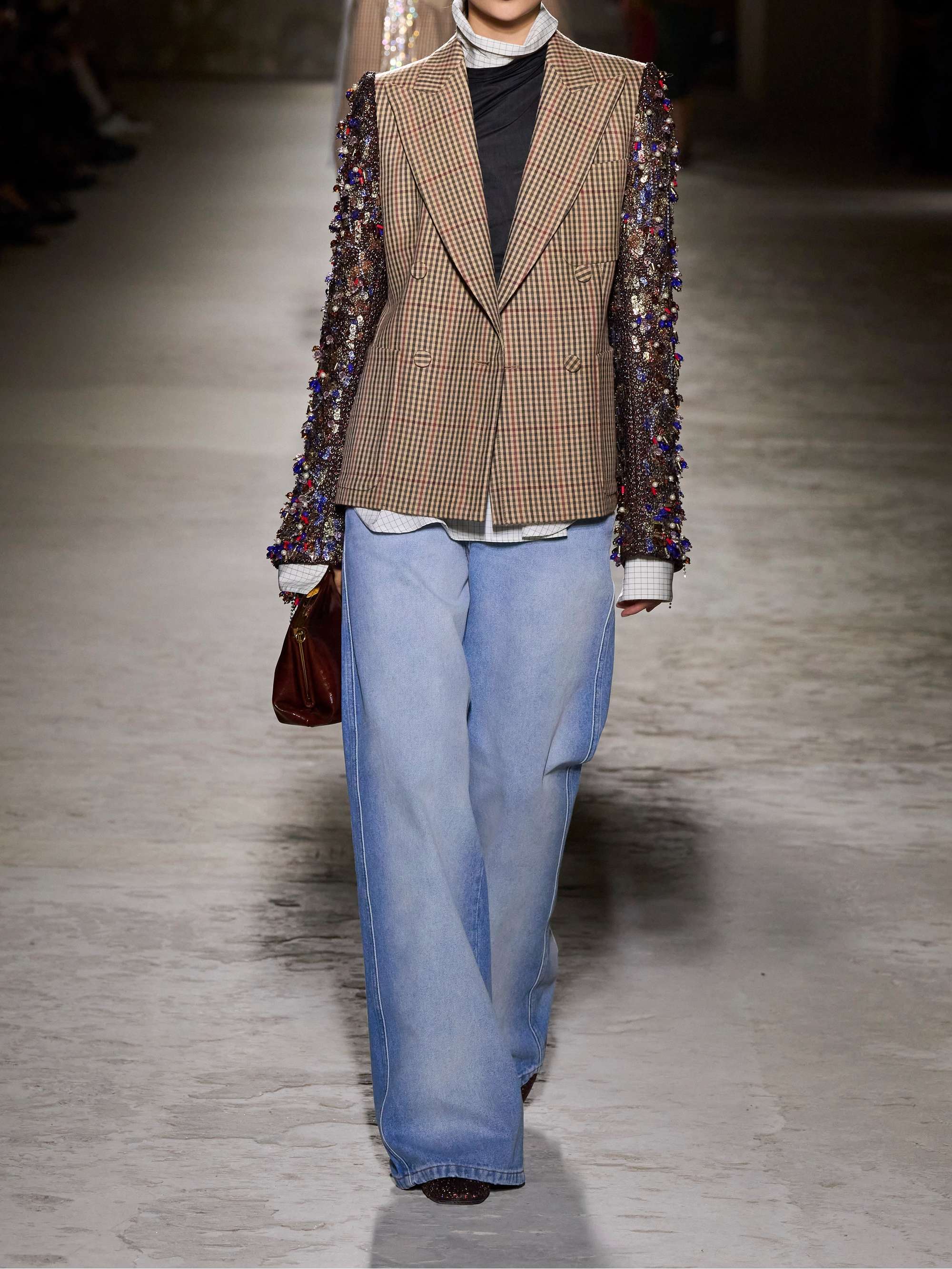 DRIES VAN NOTEN Embellished metallic jacquard-crepon and DRIES VAN NOTEN Embellished metallic jacquard-crepon and
