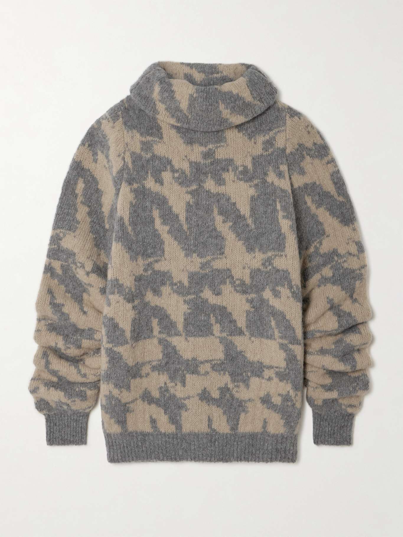 DRIES VAN NOTEN Oversized alpaca-blend jacquard turtleneck sweater ...