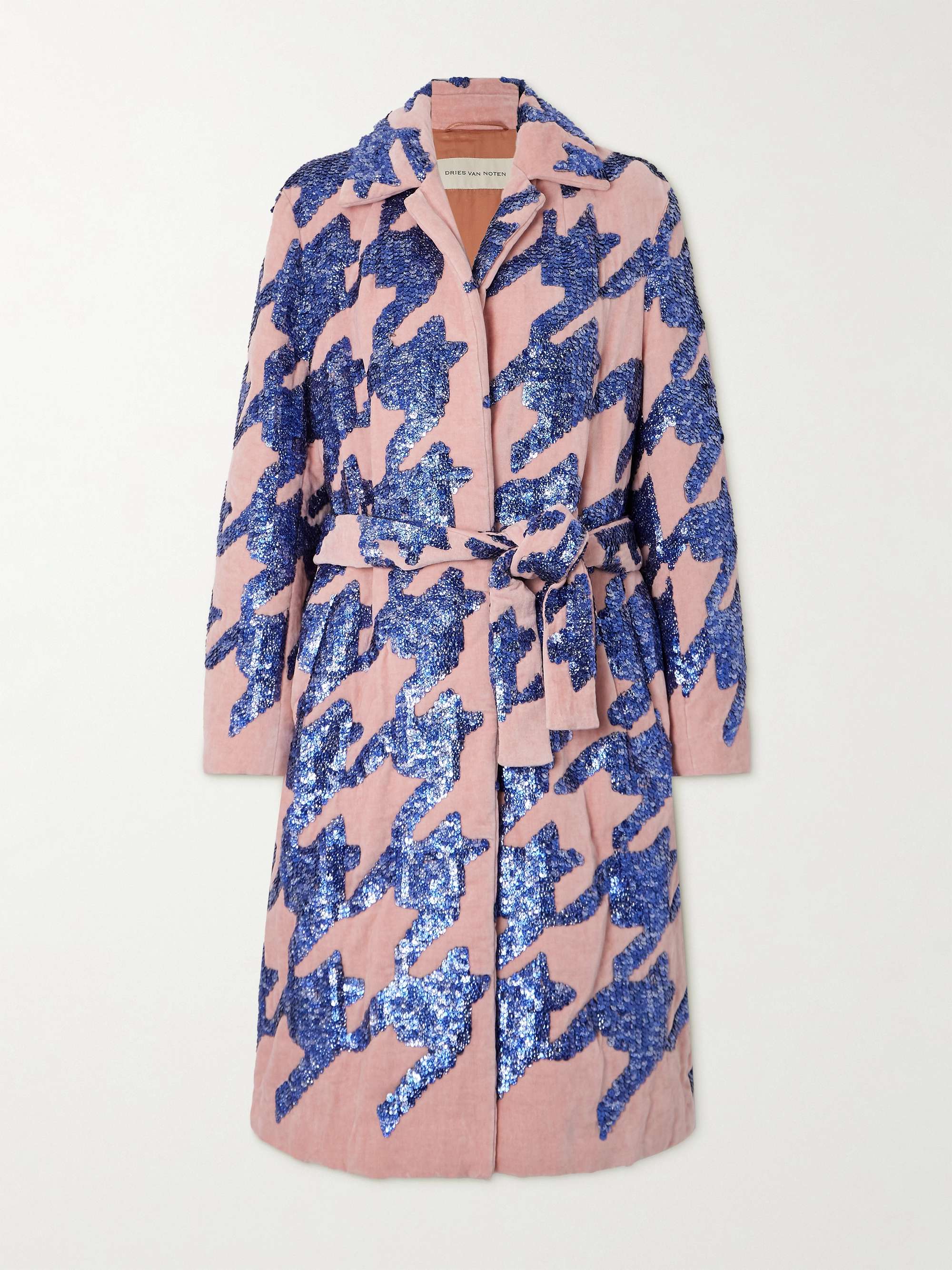 DRIES VAN NOTEN Belted sequin-embellished cotton-blend terry coat | NET ...