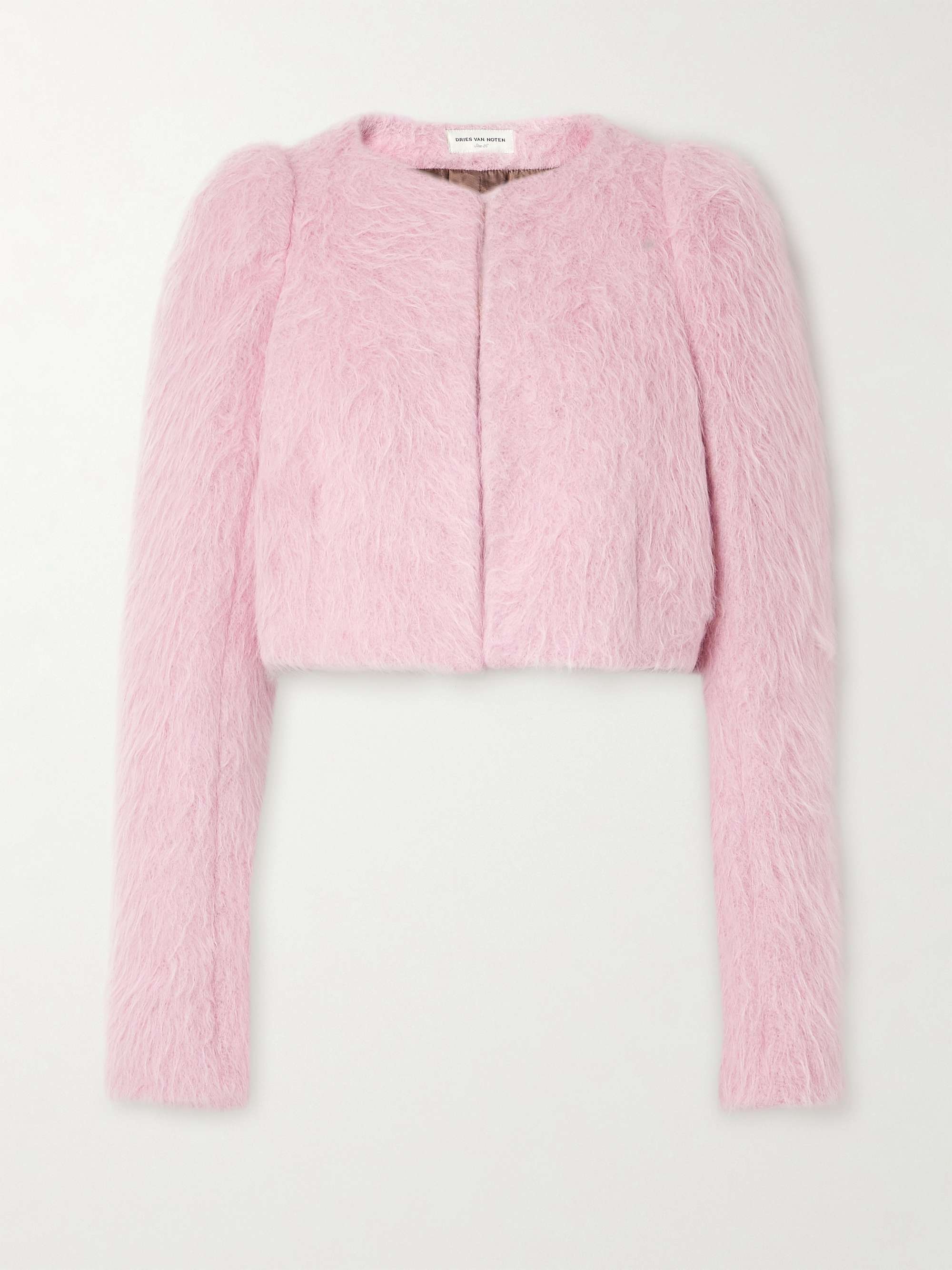 DRIES VAN NOTEN Cropped brushed wool-blend jacket | NET-A-PORTER